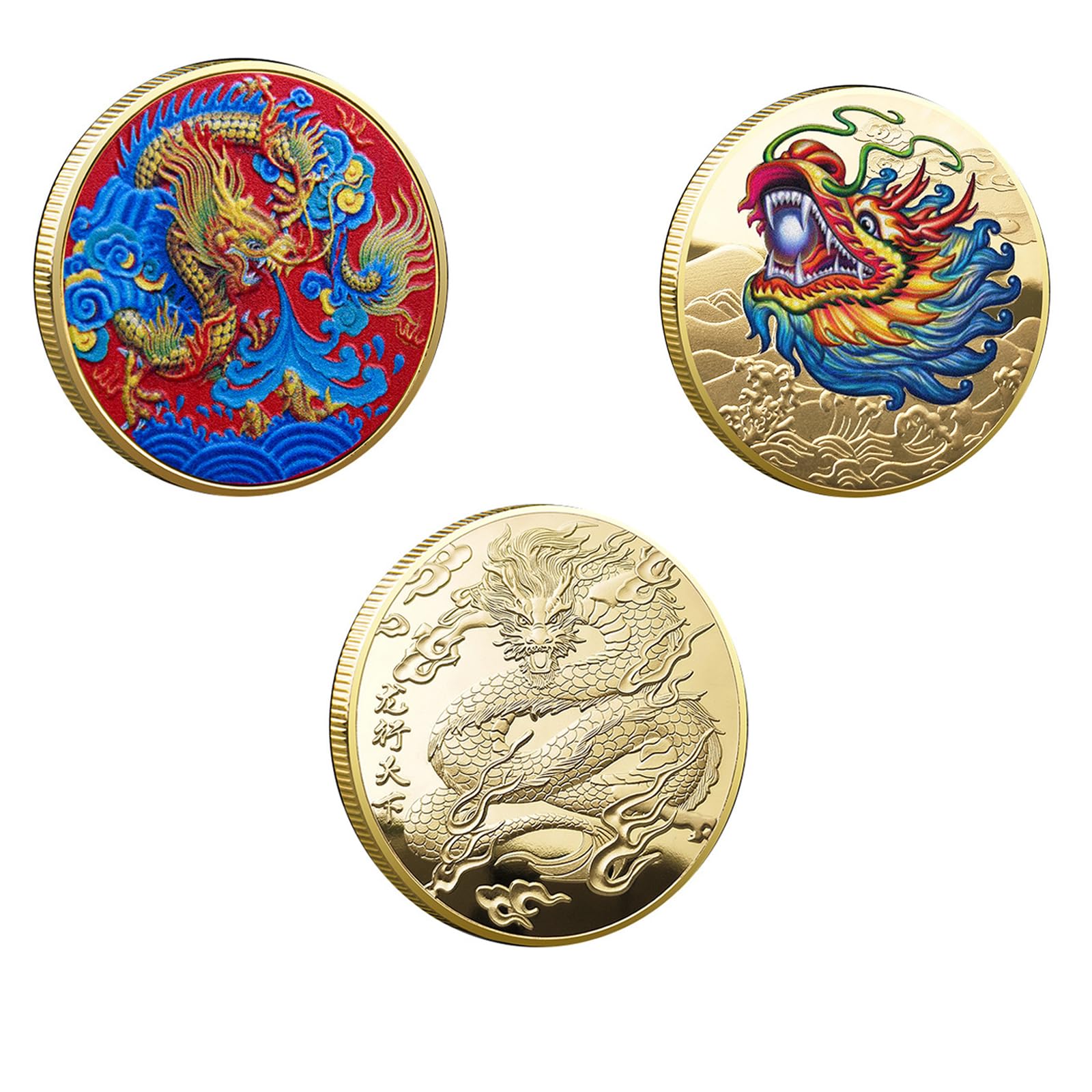 Bunny Keychain Golden Chinese Dragon - Prosperity Talisman With Display ...