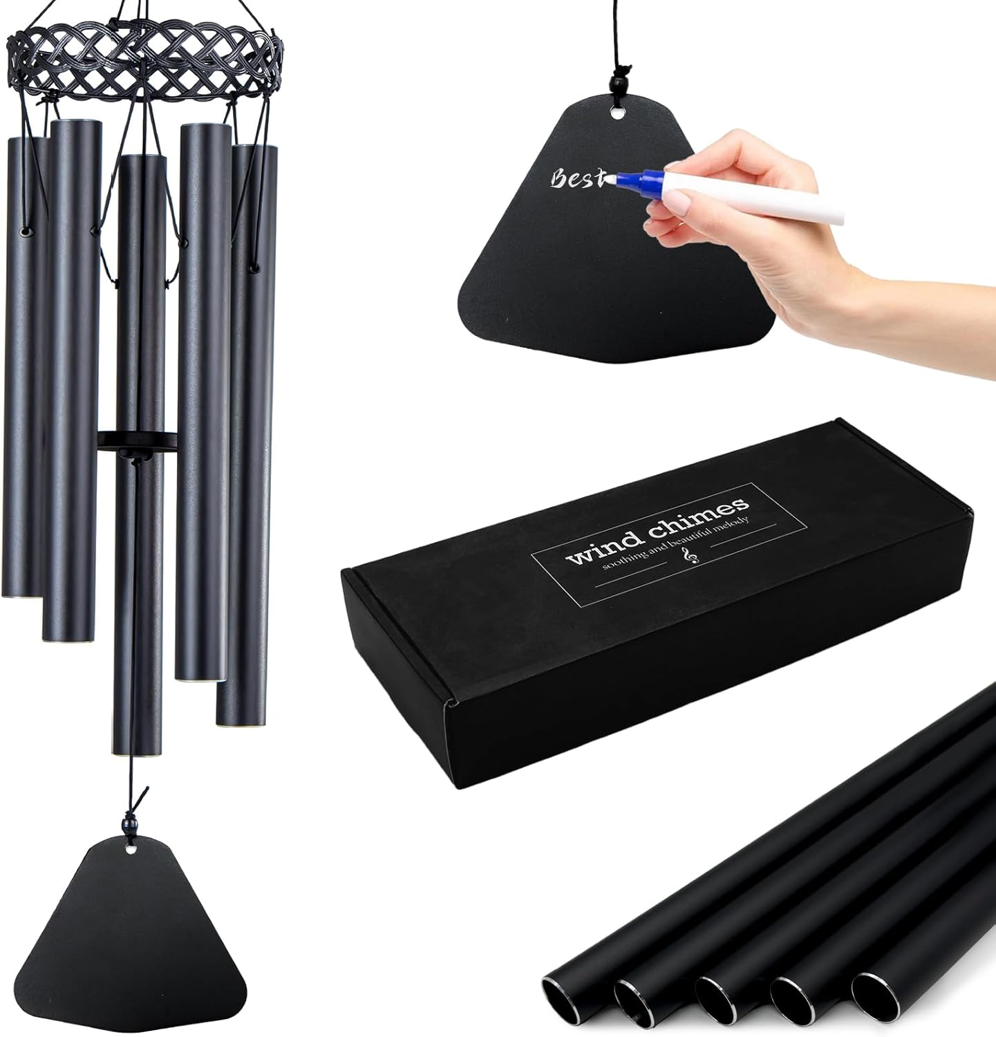 Amazon.com : Fhiny Wind Chimes for Outside, 32" Metal Memorial Wind ...