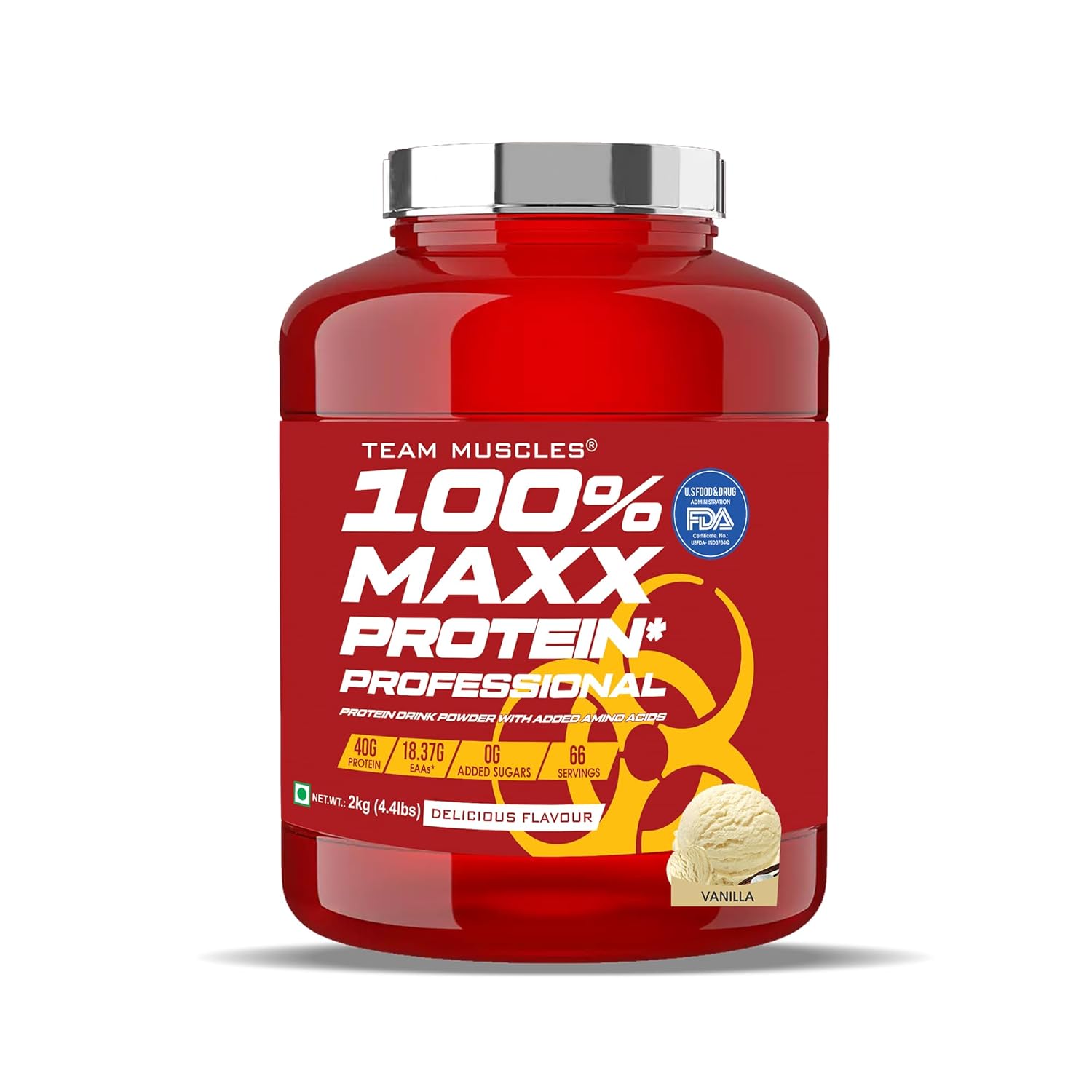 TM WITH TEAM MUSCLES 100% Maxx Protein Professional- 2Kg(Vanilla ...