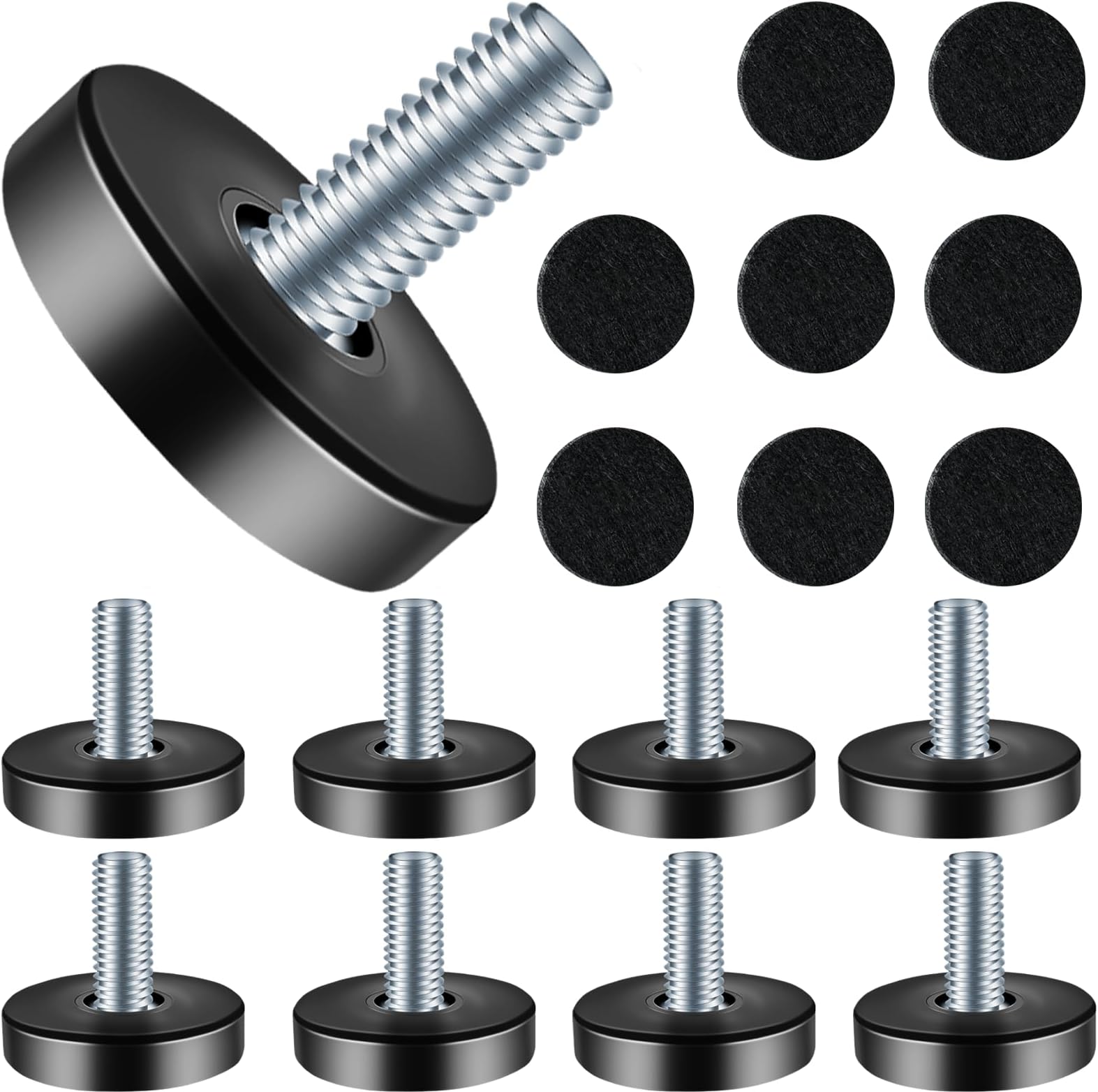 8 PCS 1/4" Thread Furniture Feet Levelers,Adjustable Furniture feet ...