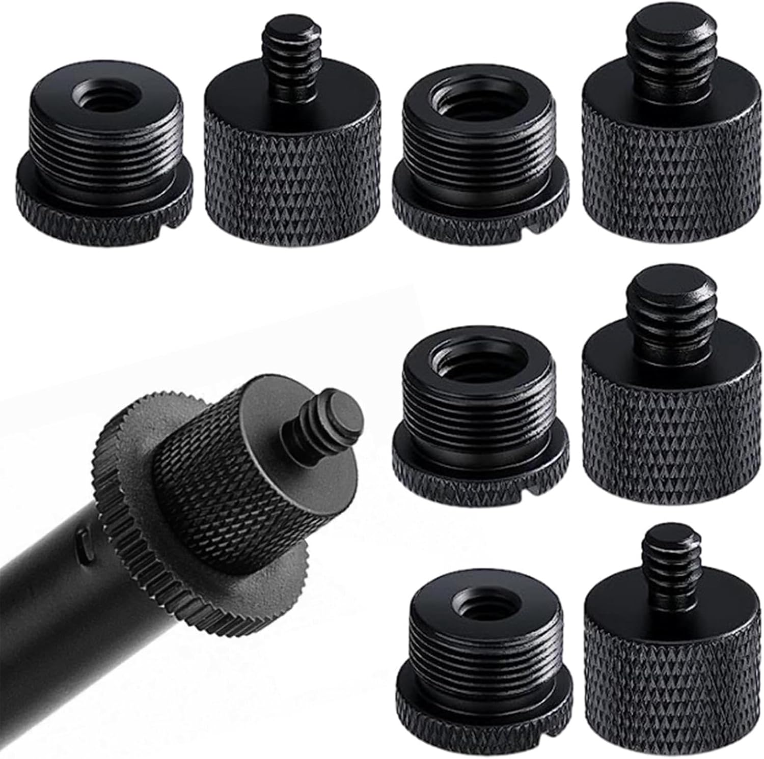 8 Pcs Mic Stand Adapter Set, 5/8 Female to 3/8 Male, 3/8 Female to 5/8 ...