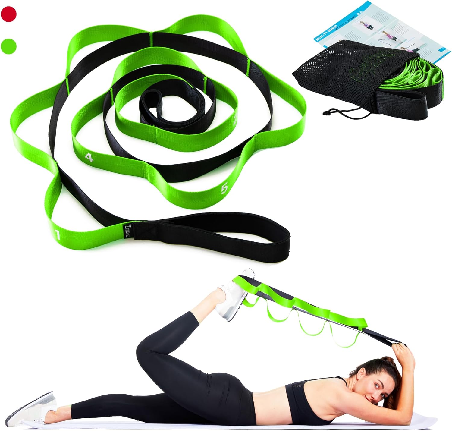 Amazon.com : ZHIAMZ Stretching Strap Yoga Strap for Physical Therapy ...