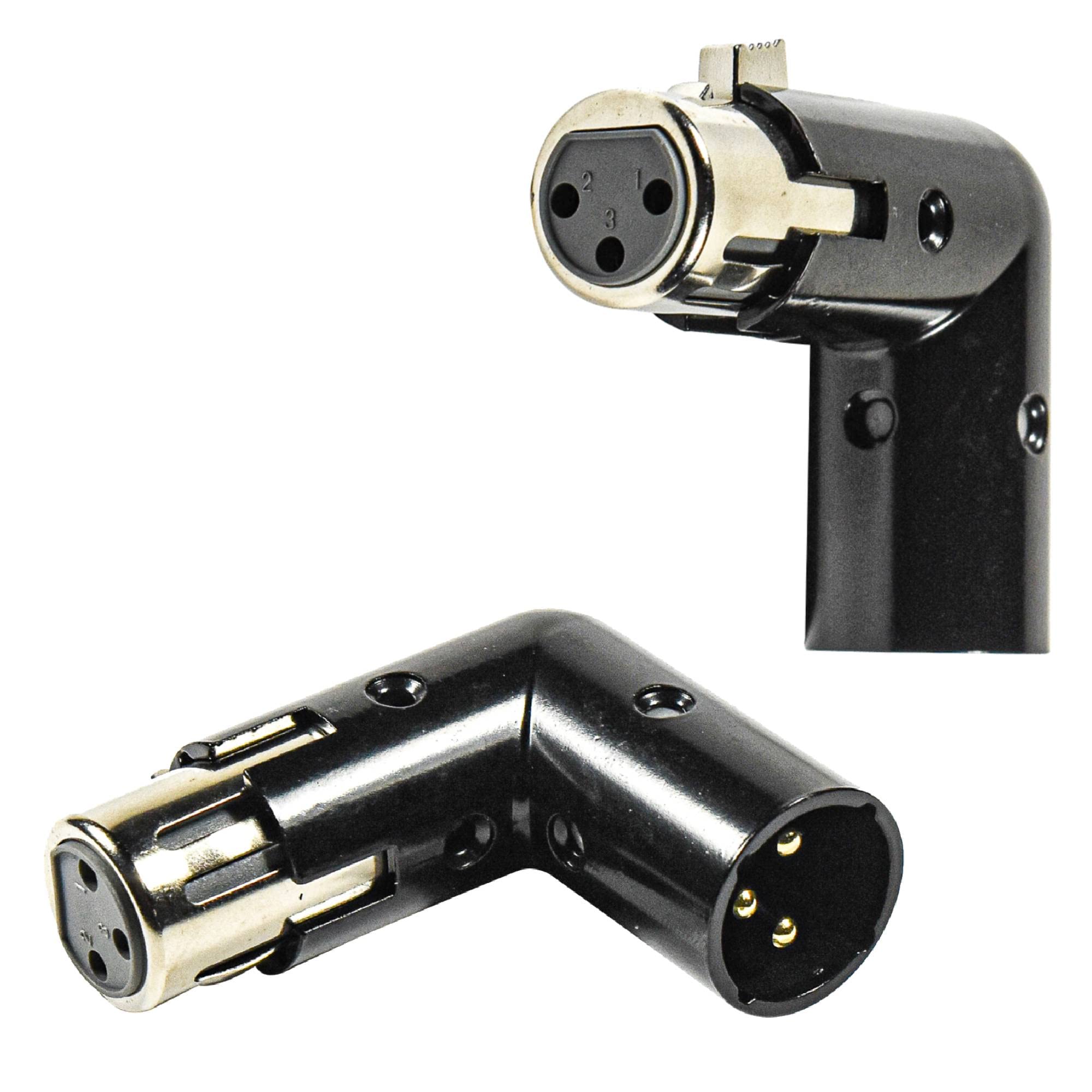 Amazon.com: HQRP 2-Pack 3-Pin XLR Angle Adapter Dual Male & Female with ...