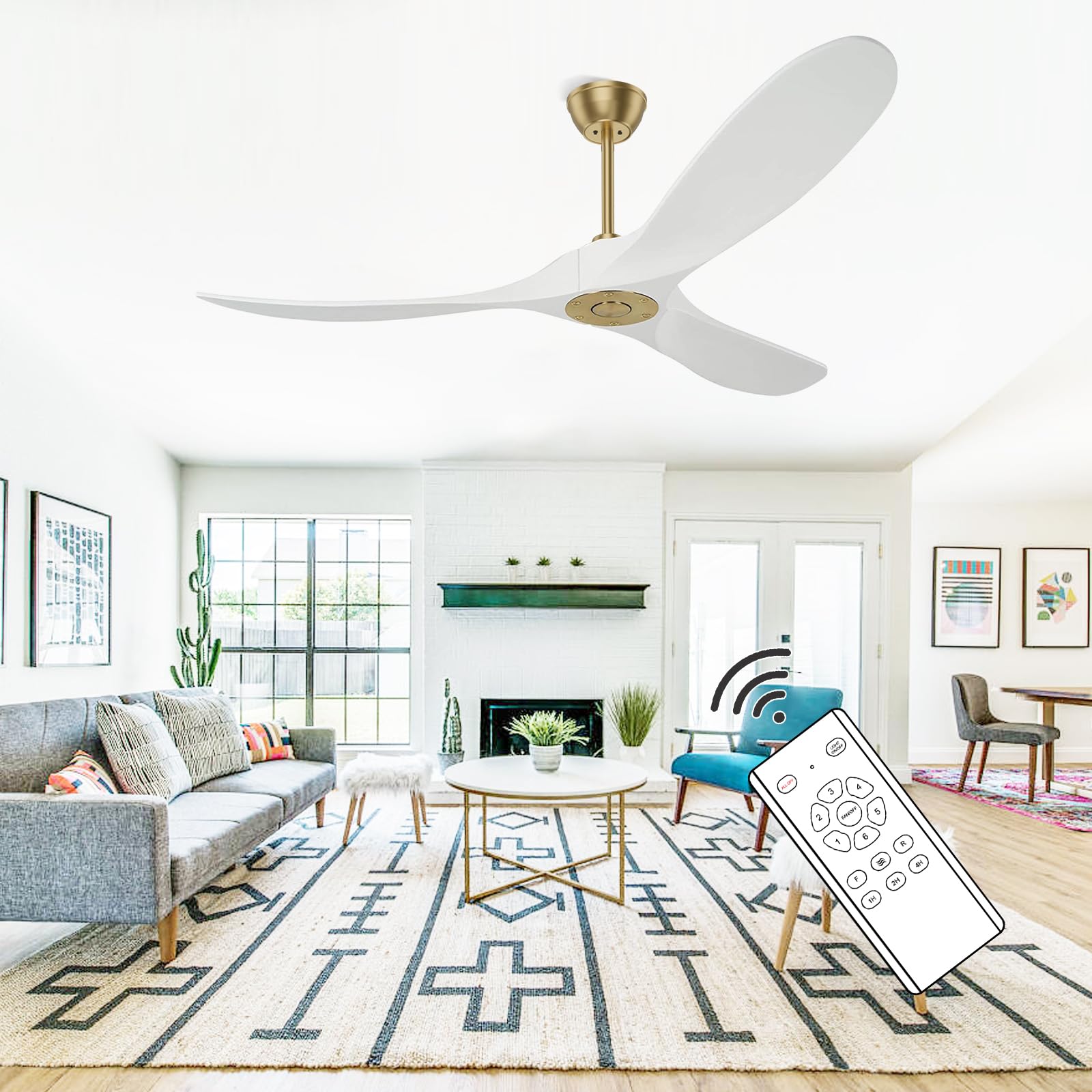 Amazon.com: Obabala Outdoor Ceiling Fans with Remote 52-Inch Modern ...