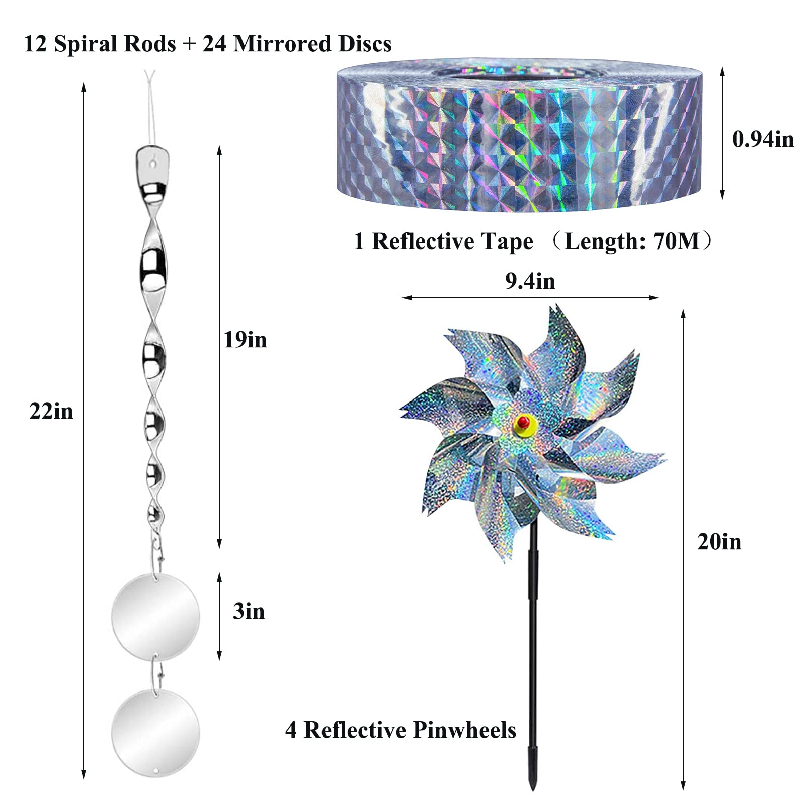 Snapklik.com : Bird Devices Outdoor Set, Bird Reflective Rods And Tape ...
