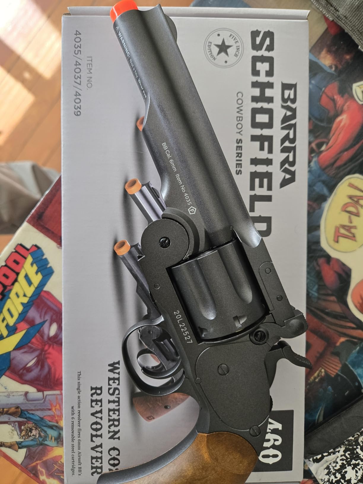 Amazon.com : Barra Airguns Schofield BB Gun Airsoft Revolver Replica ...