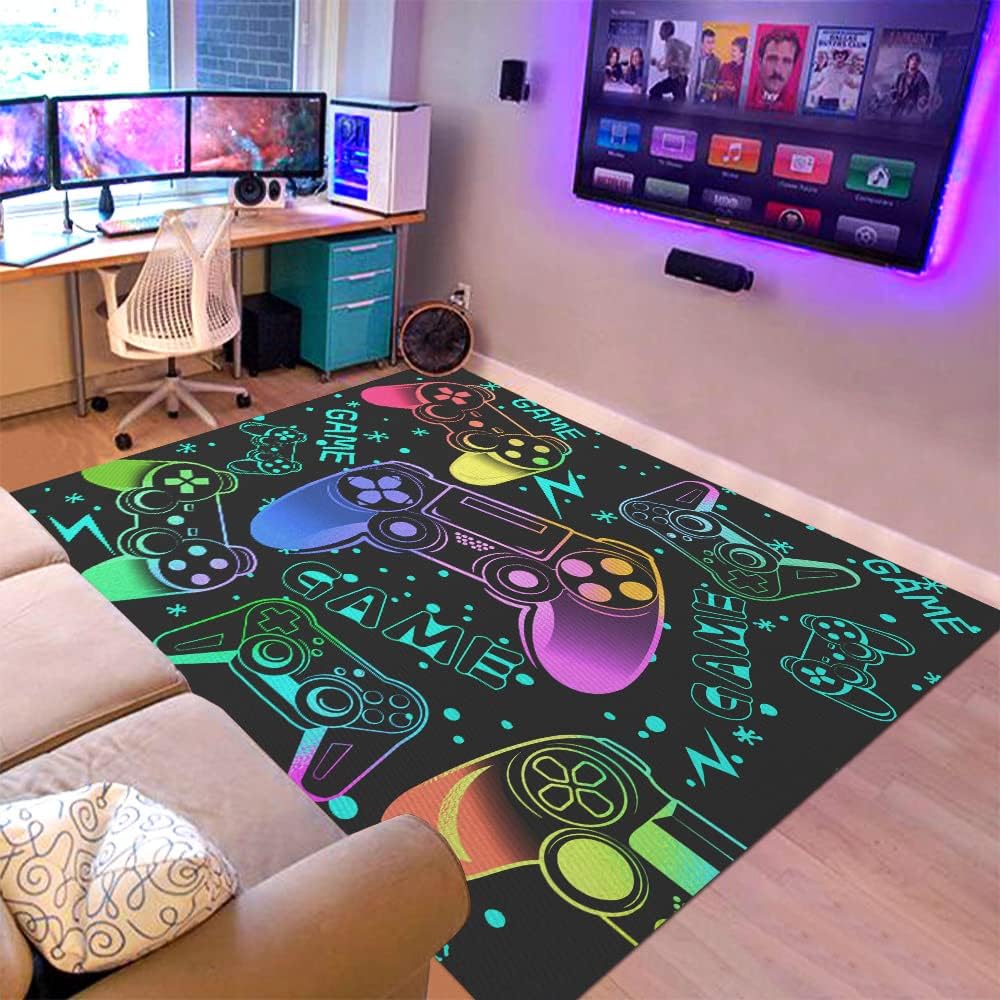 Amazon.com: Gaming Rug for Boys' Esports Game Room - Gamer Carpet for ...