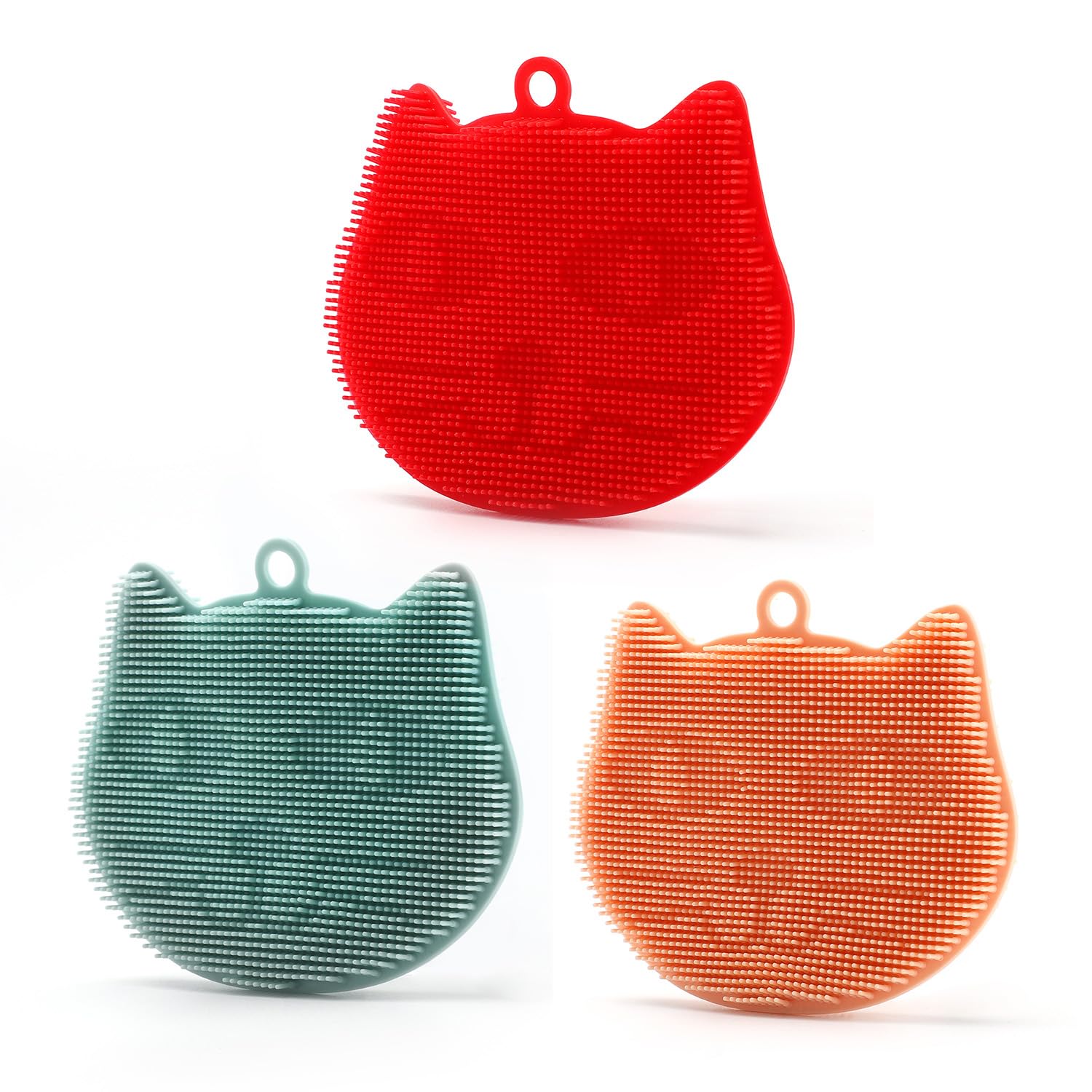 Snapklik.com : Silicone Sponge Set Of 3, Cat Shape Silicone Sponges ...