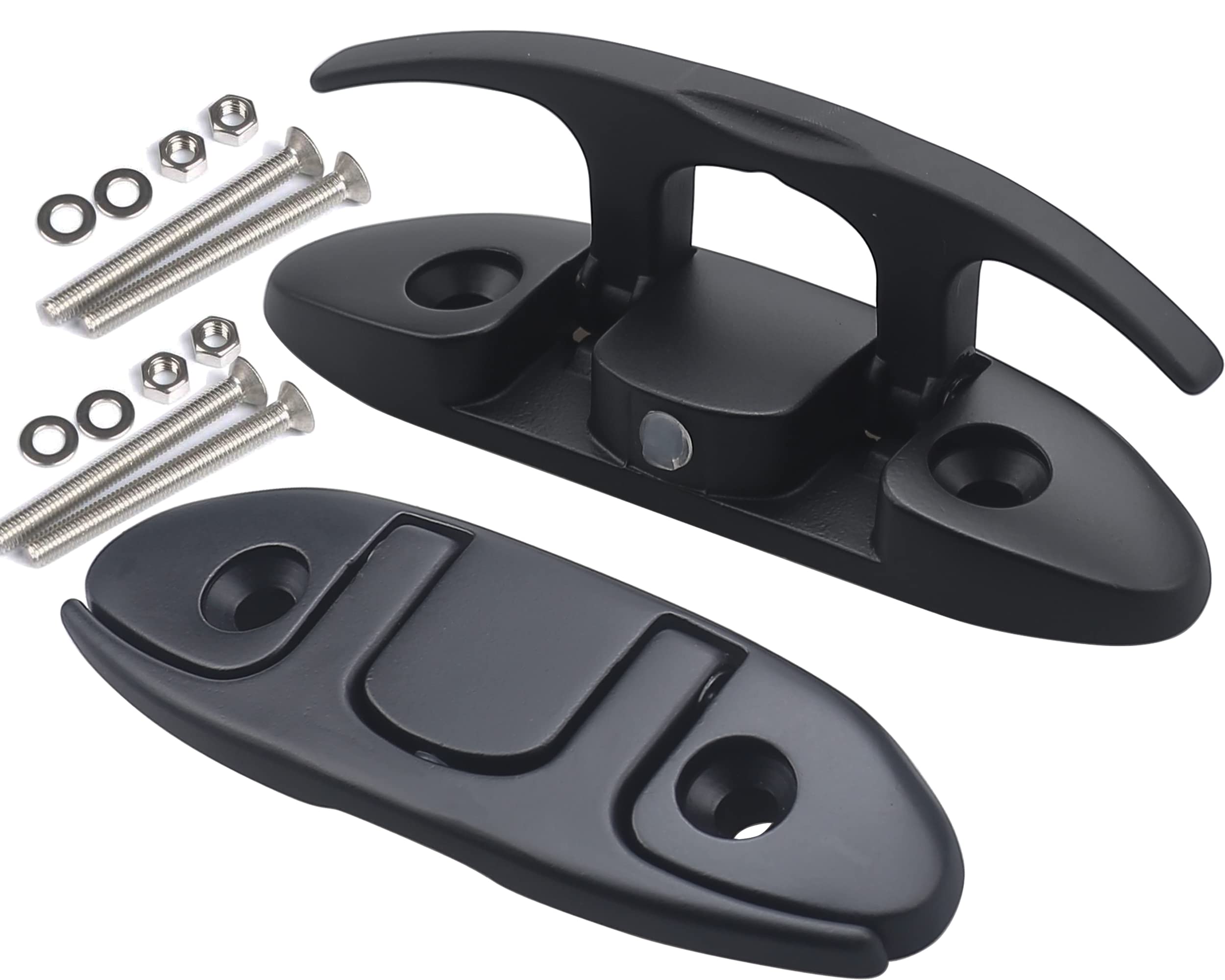 Snapklik.com : MX Boat Folding Cleats Black Marine Flip Up Dock Cleats ...