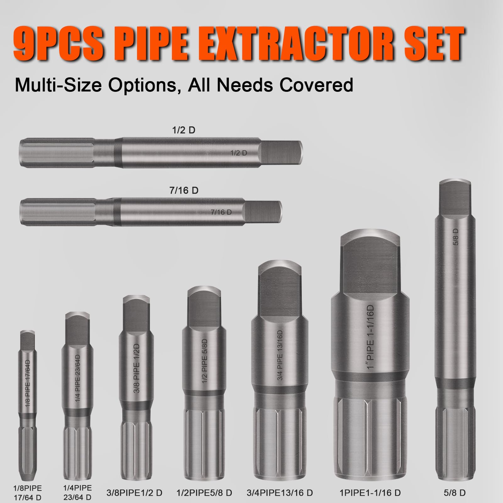 Snapklik.com : Coobeast Pipe Extractor Set, Heavy Duty 9pc Size-Marked ...