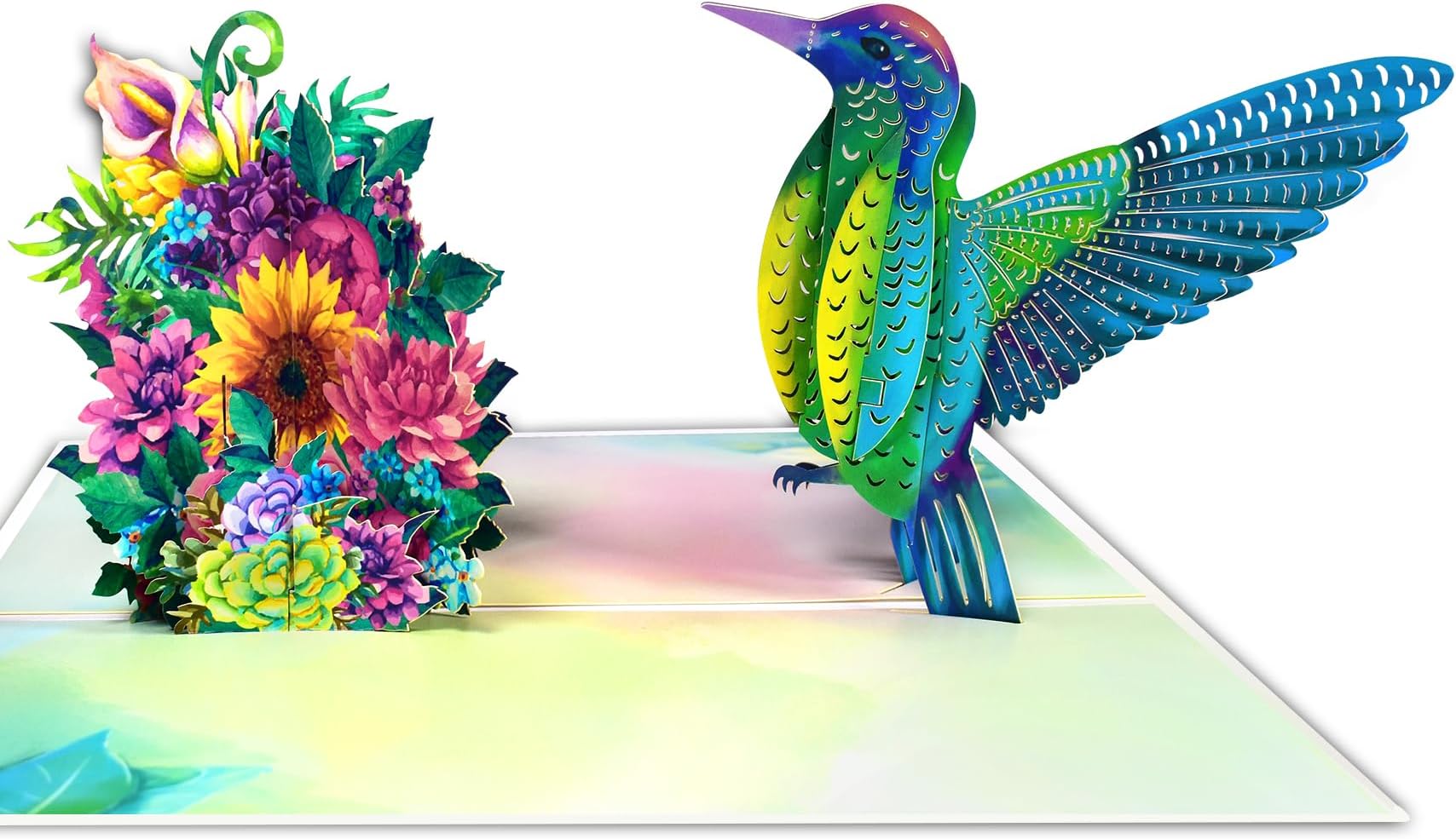 Amazon.com : GREETING ART Hummingbird Birthday Card Pop Up for Women ...