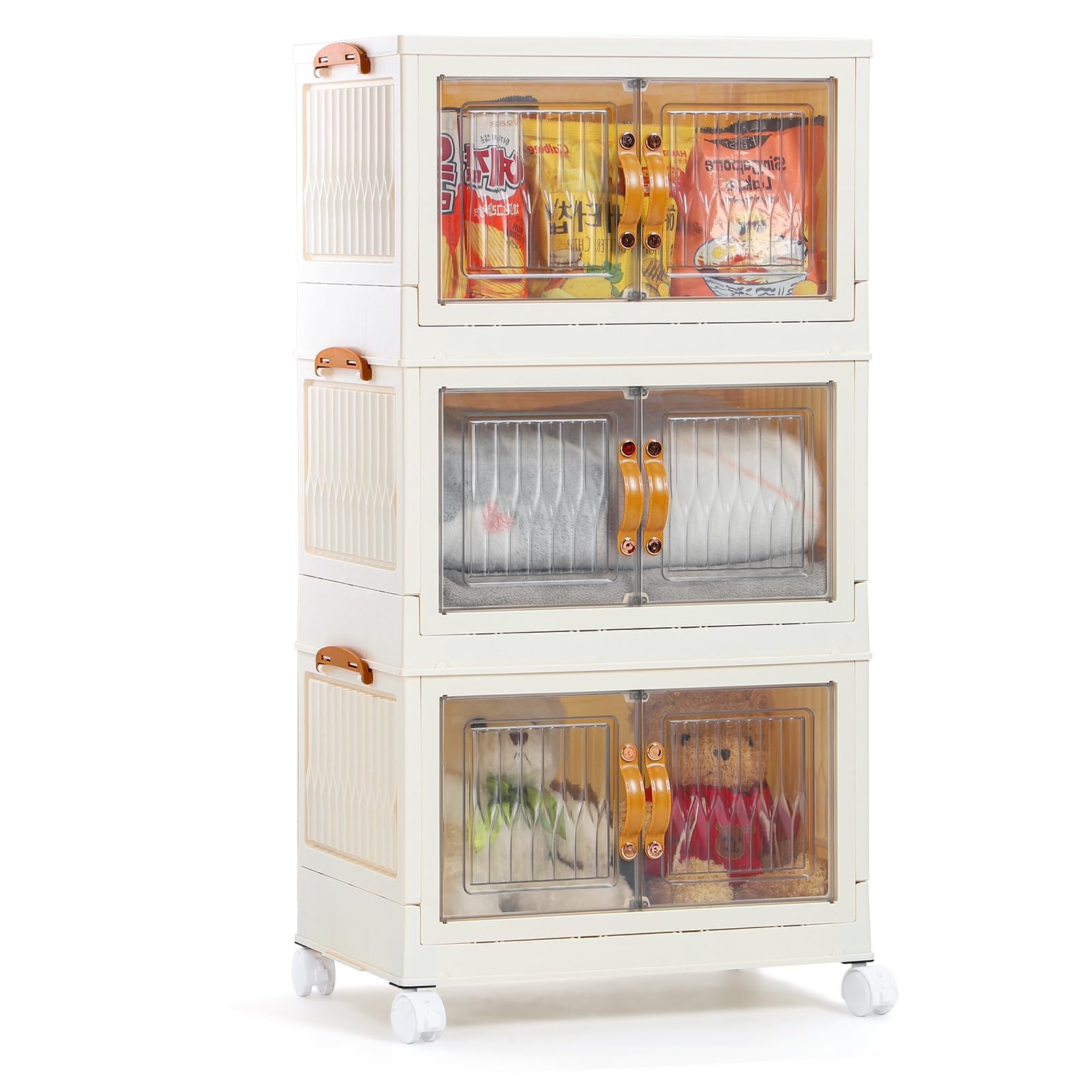 LIANTRAL 3-layer Large Plastic Storage Boxes with Lid, Clear Heavy Duty ...