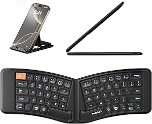 ProtoArc Ergonomic Foldable Keyboard, Split Folding Bluetooth Keyboard ...
