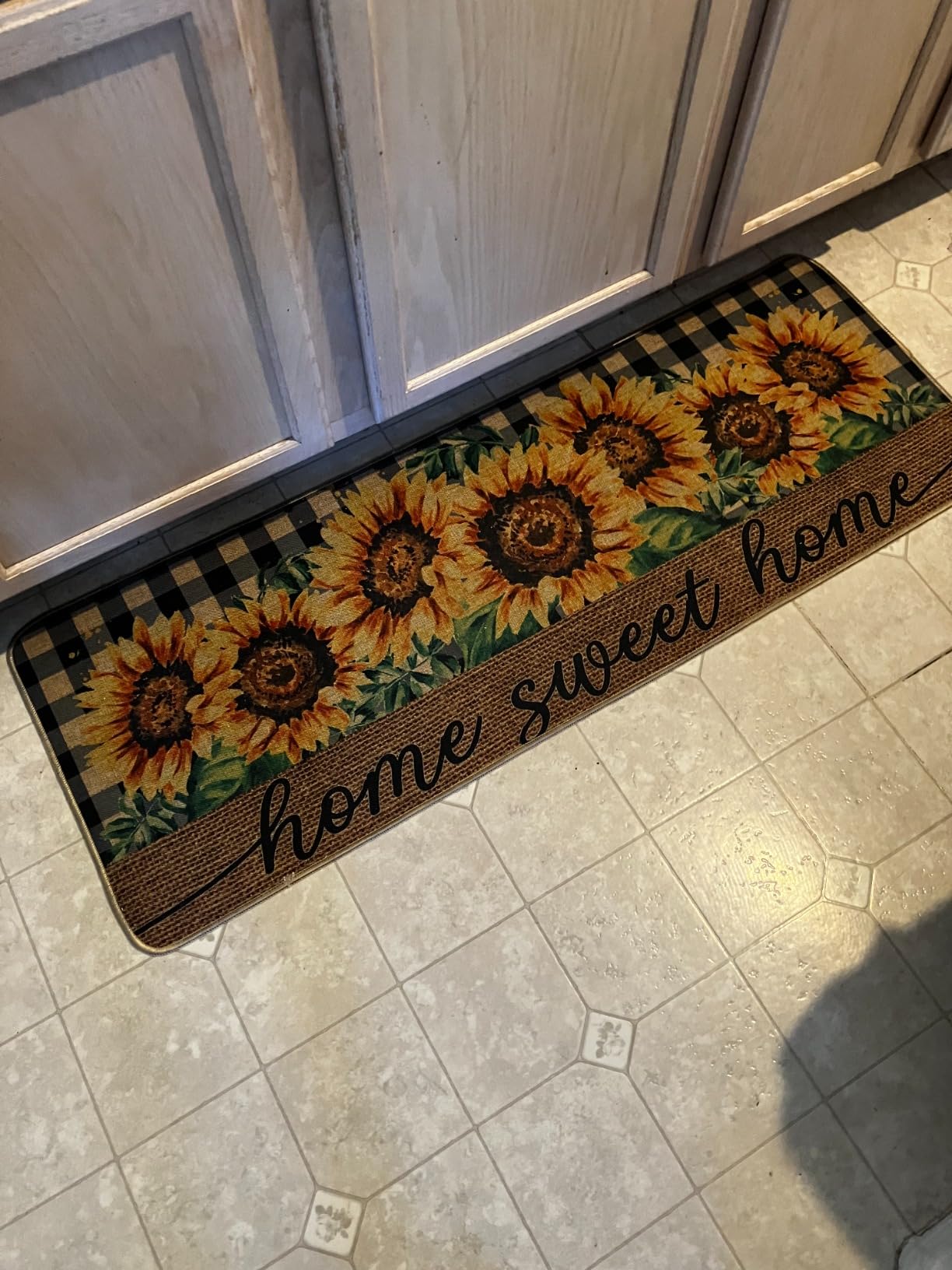 Amazon.com: JarThenaAMCS Summer Kitchen Mats Set of 2, Sunflower Plaids ...