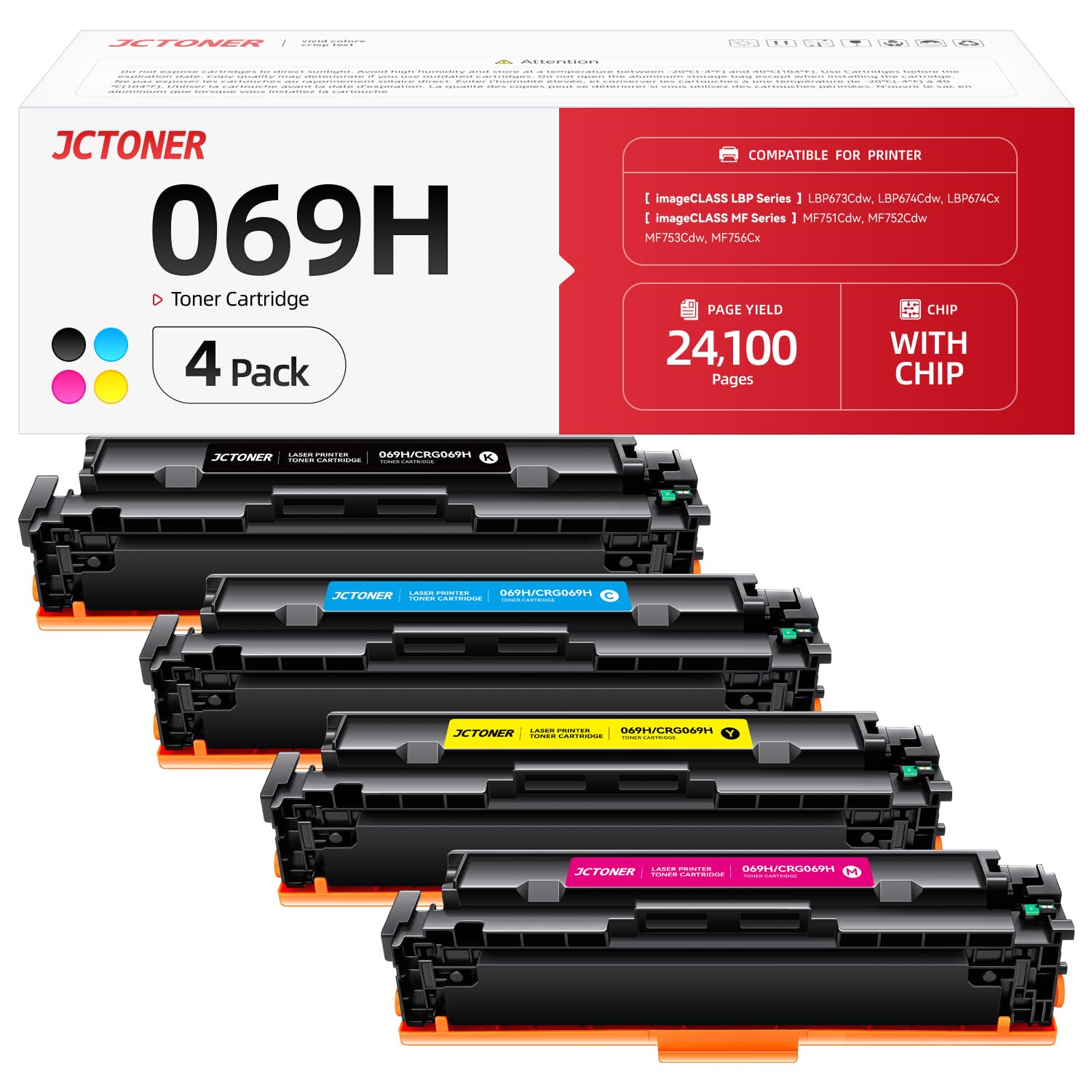 Amazon.com: 069 069H Toner Cartridge Set High Capacity 4-Pack ...