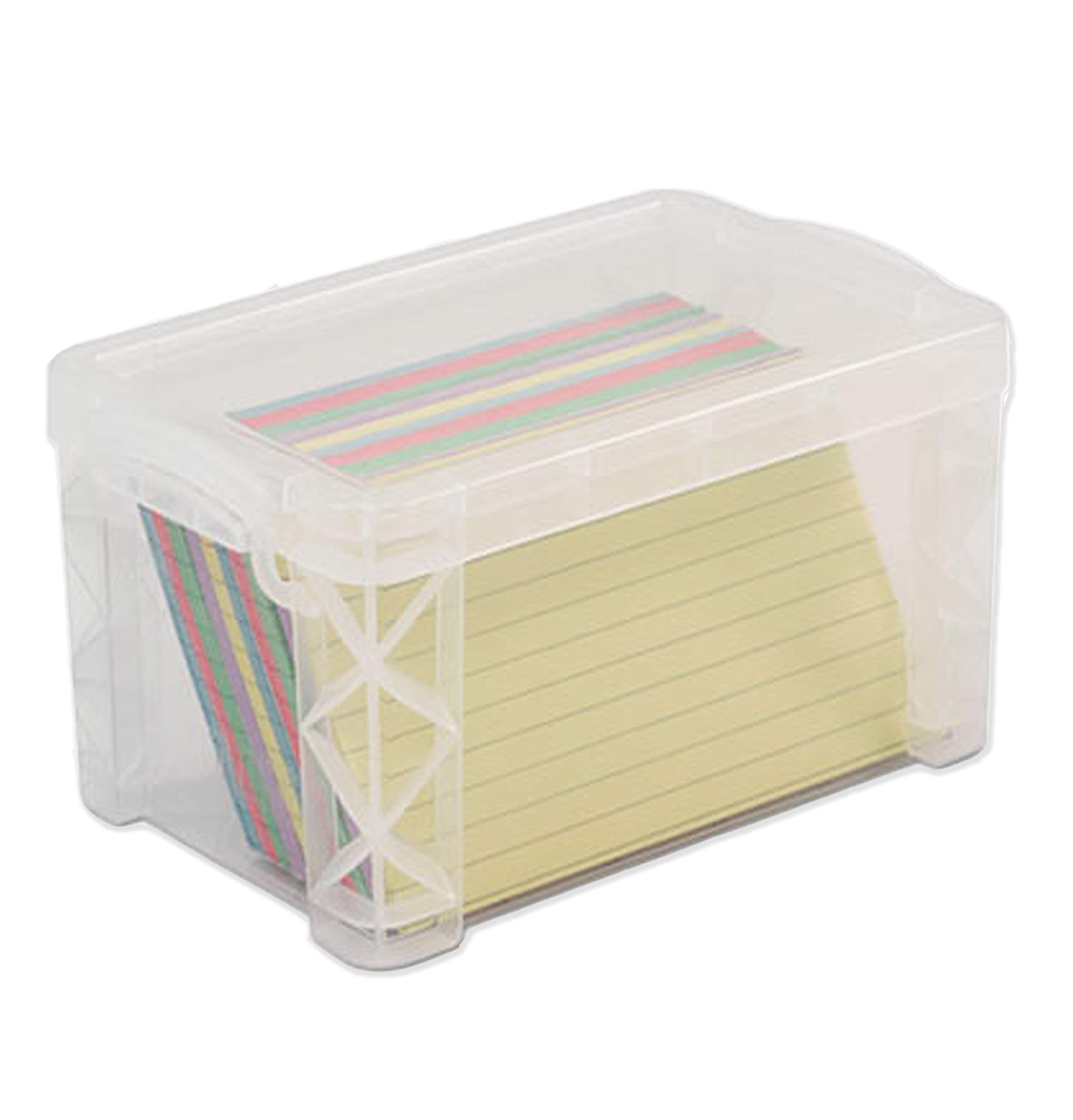 Snapklik.com : Index Card Box Holder, Holds 300 Cards, Clear