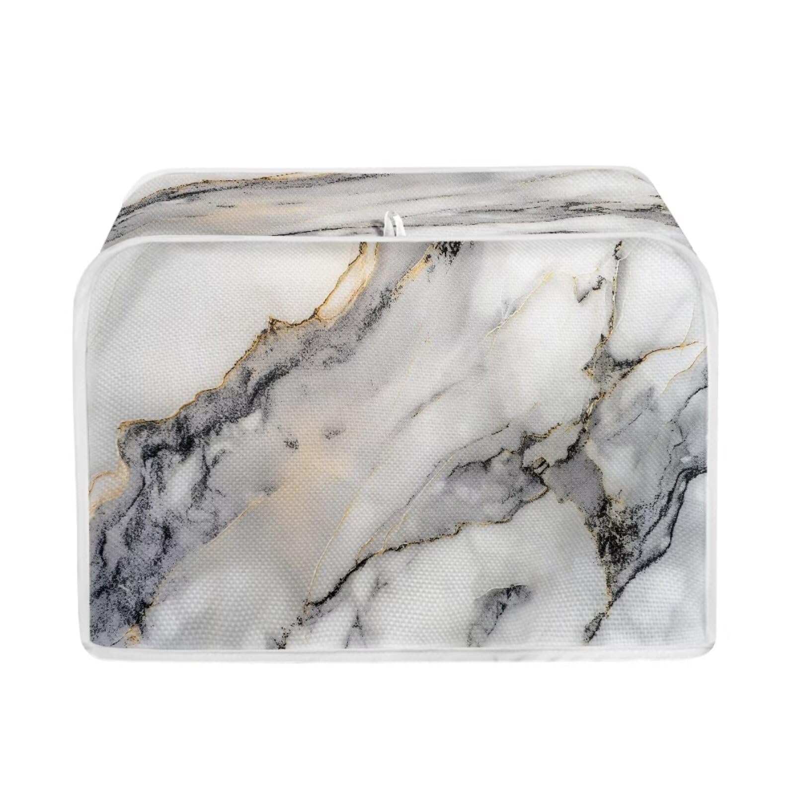Amazon.com: ZDCUSTOM White Marble Toaster Cover 4 Slice Bread Toaster ...