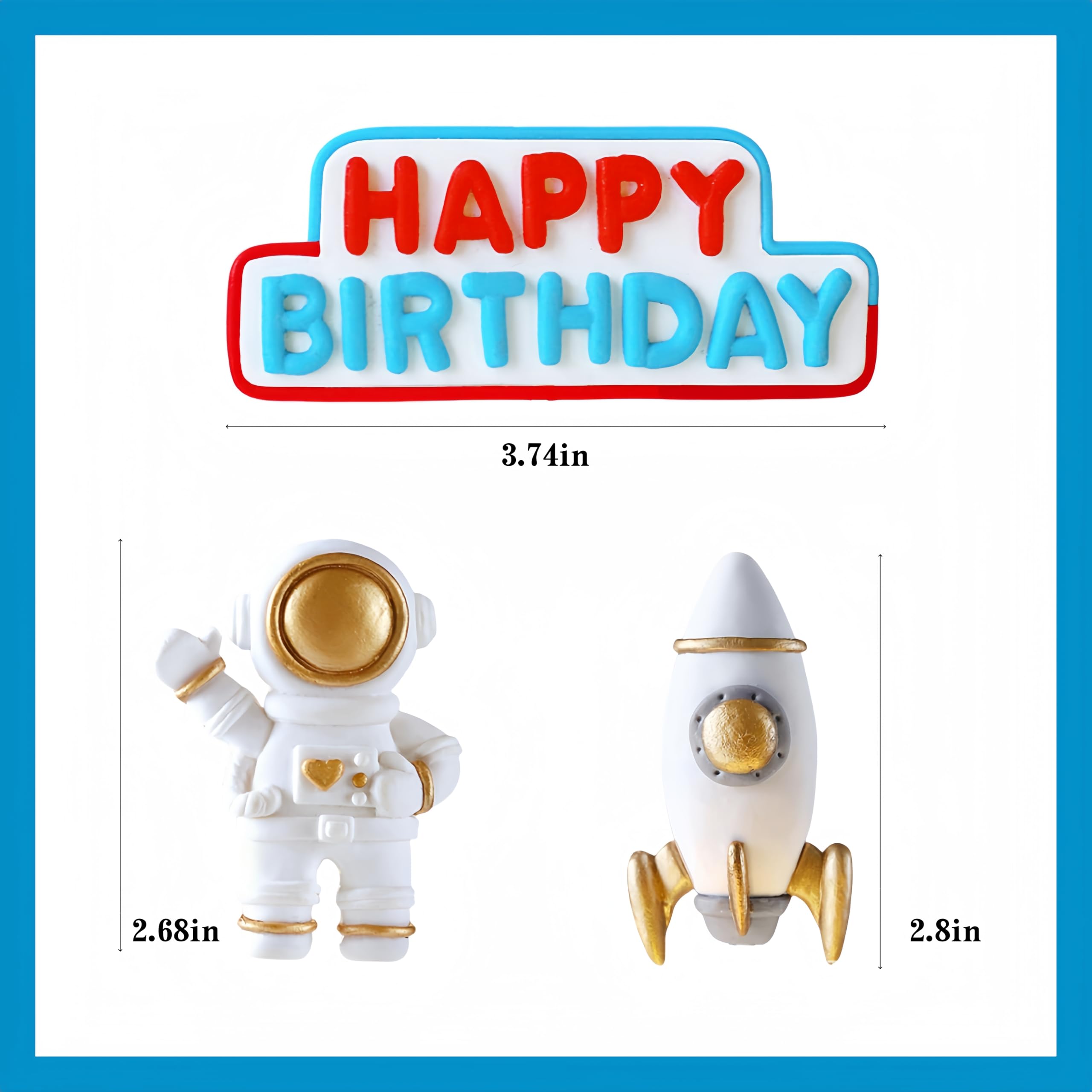 Snapklik.com : 26 PCS Space Cake Toppers - Rocket And Astronaut Decoration