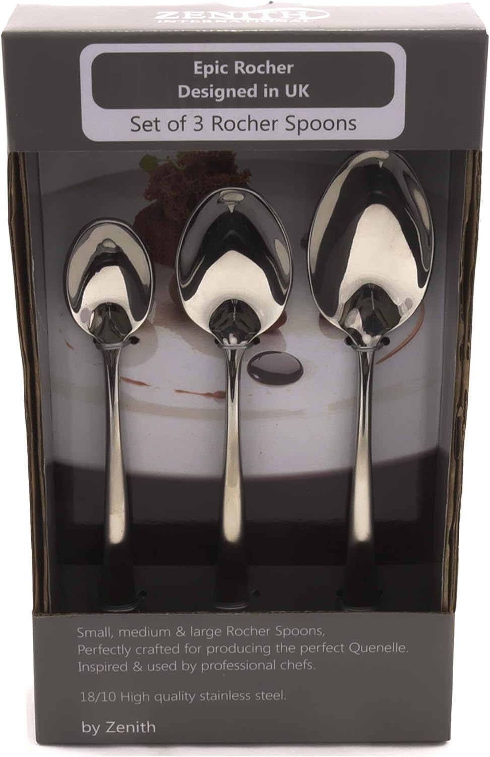 Rocher Chef Professional Catering Spoons Set of 3, Small, Medium and ...