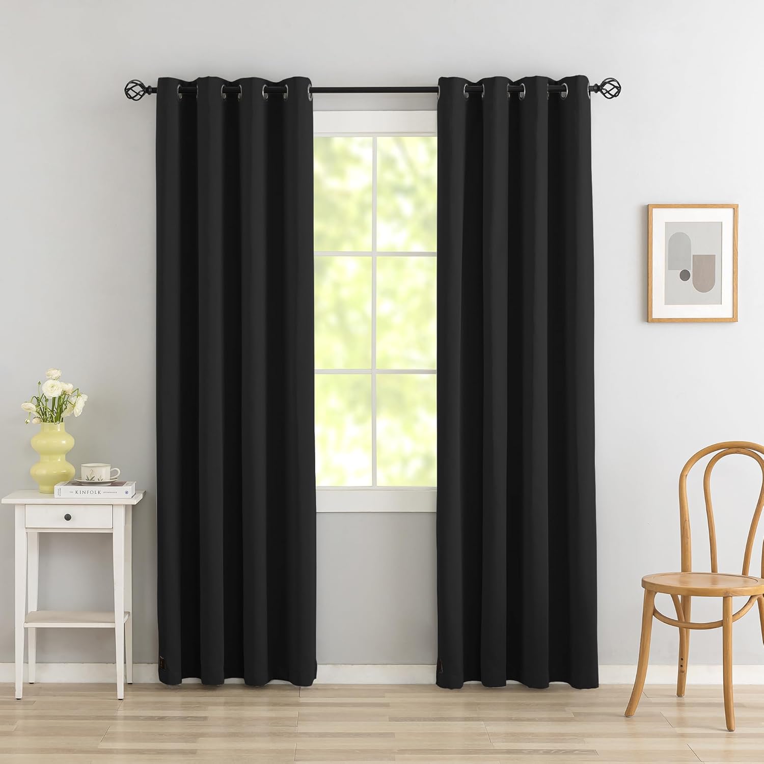 Amazon.com: Phating Fire Retardant Blackout Curtains, Set of Two, Flame ...