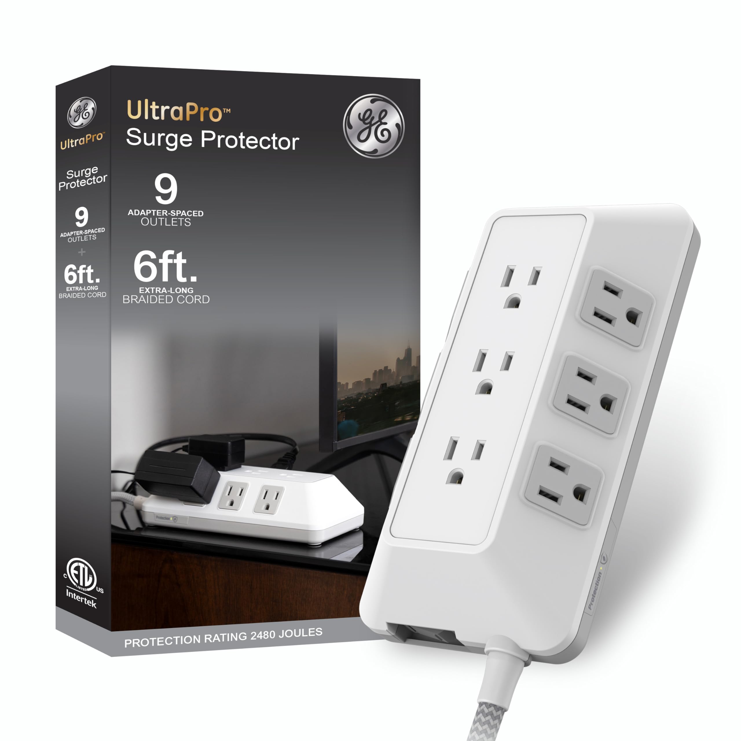 Amazon.com: GE UltraPro 9-Outlet Surge Protector Power Strip, 6 Ft ...