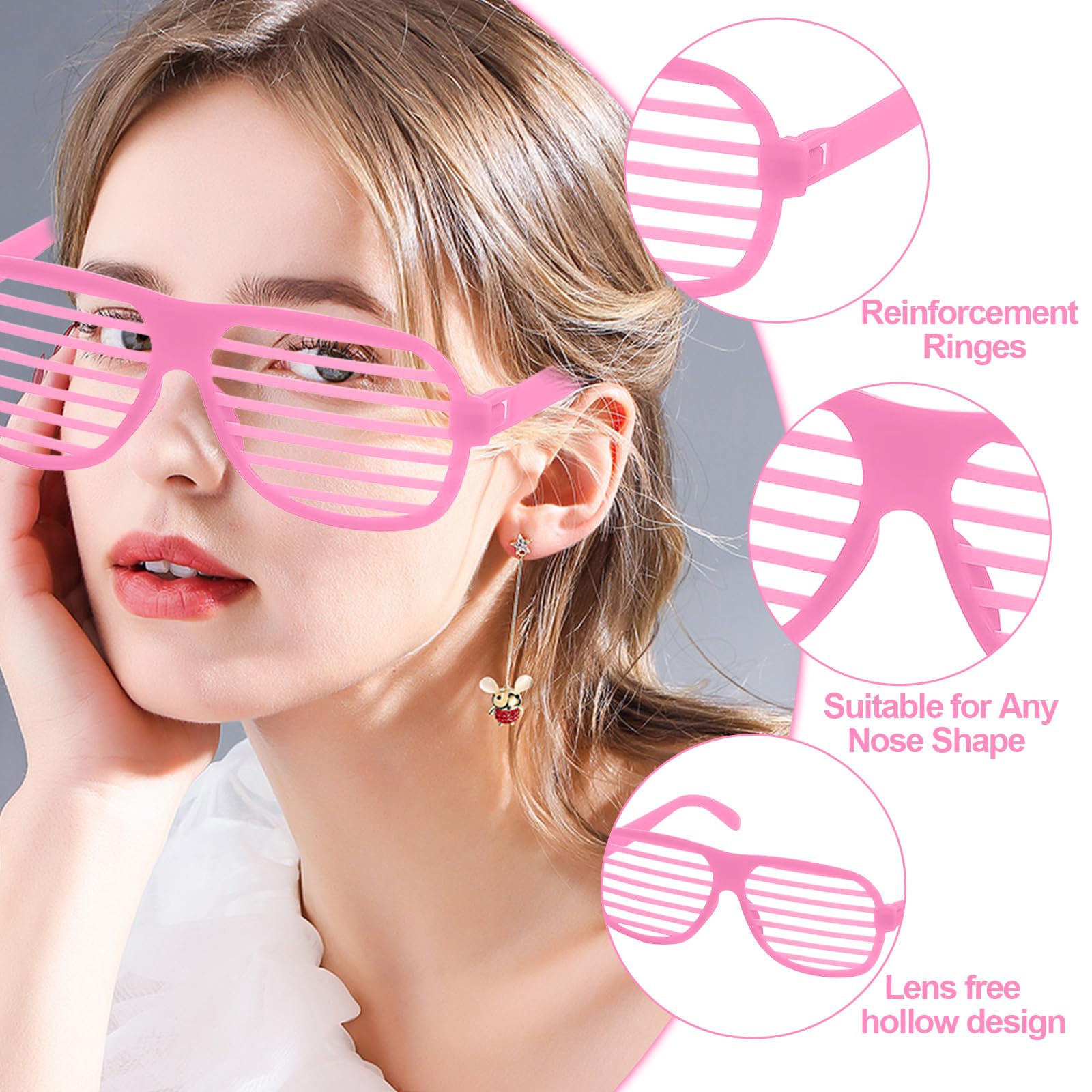 BOZILY 8pcs Shutter Shades,4 Colors of Neon Farbe Herz Shutter Shades ...