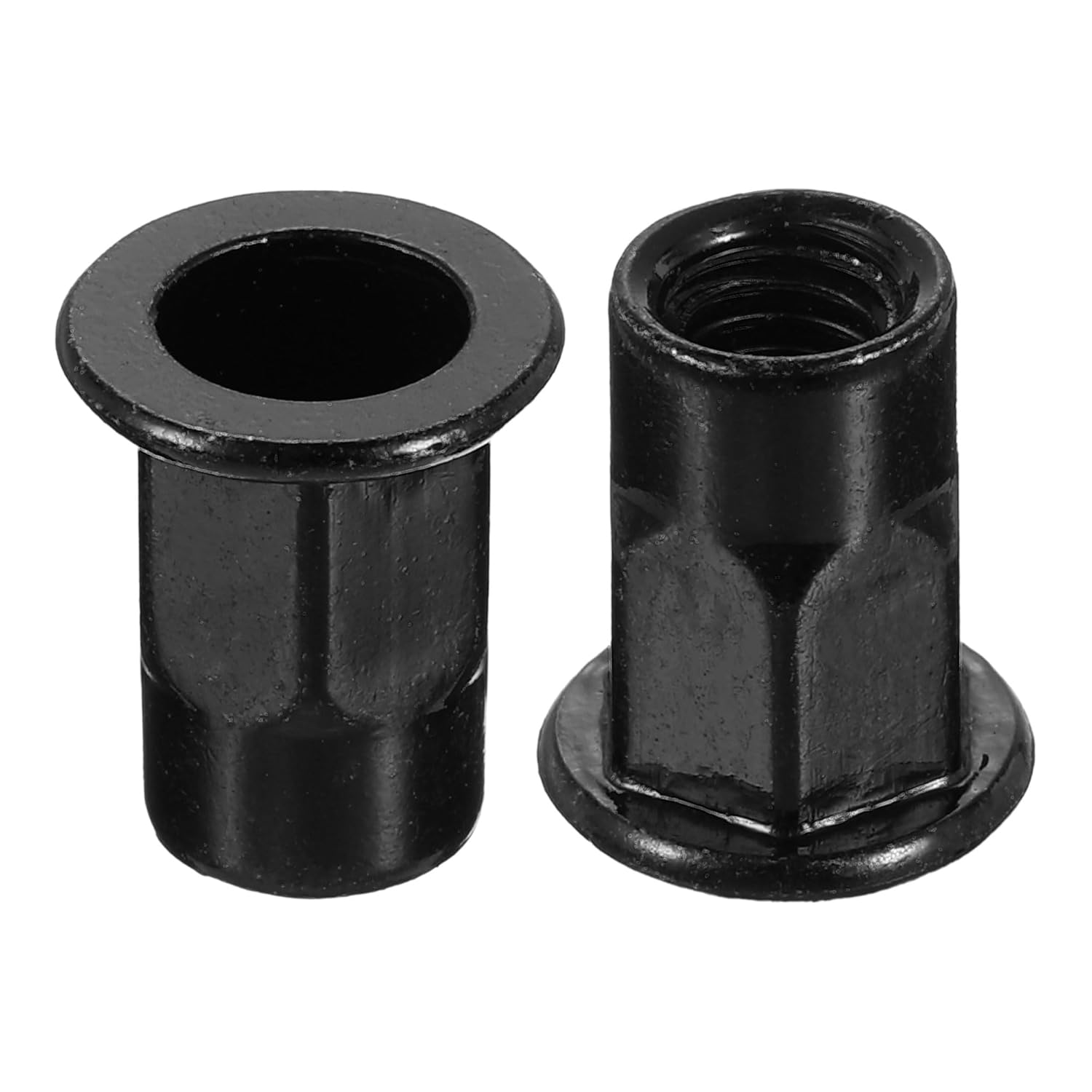 uxcell M6 Rivet Nuts Thread Half Hexagonal Carbon Steel Flat Head ...