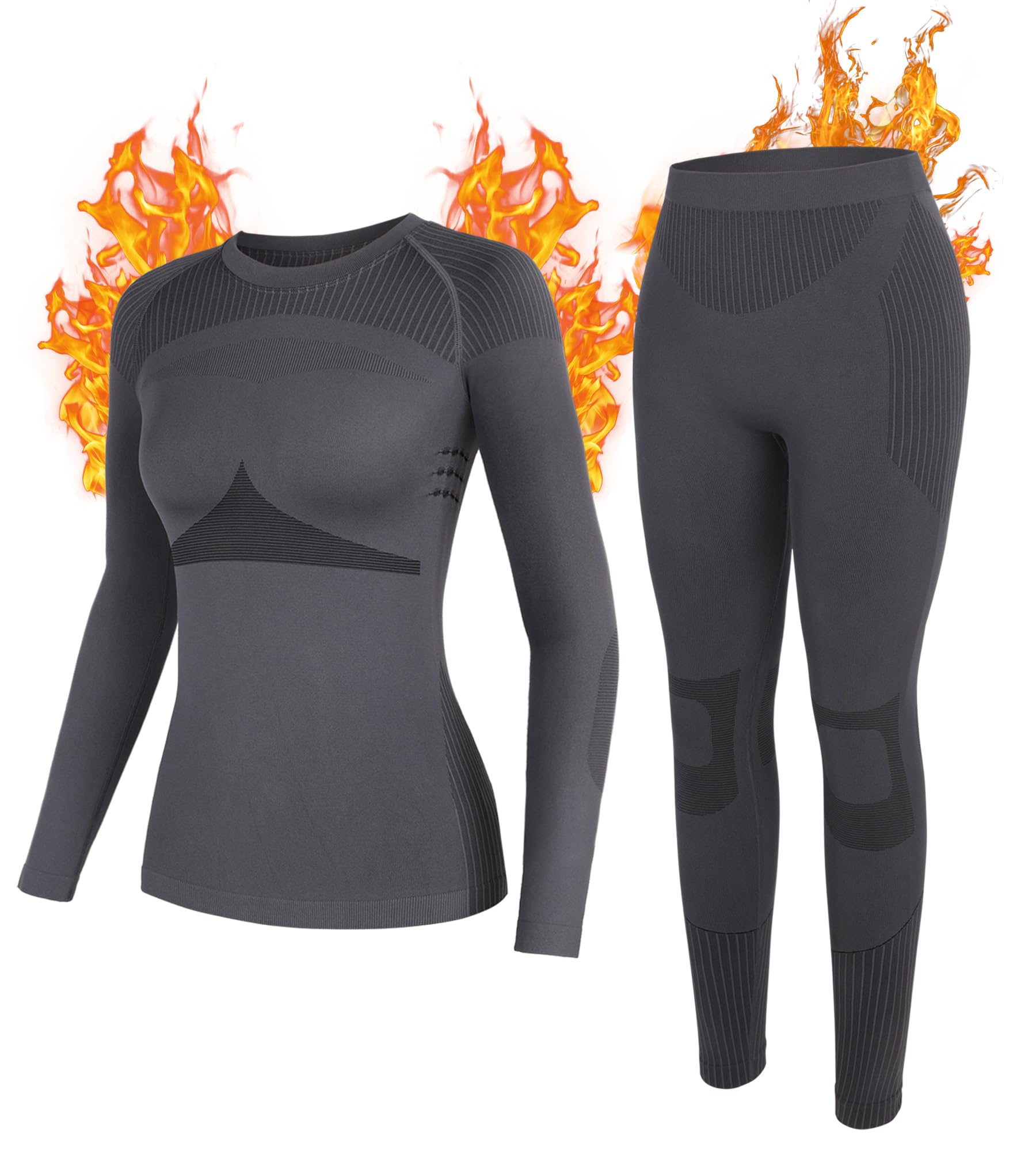 Snapklik.com : Womens Thermal Underwear Set Long Johns Base Layer Thermals Top And Bottom Sets ...