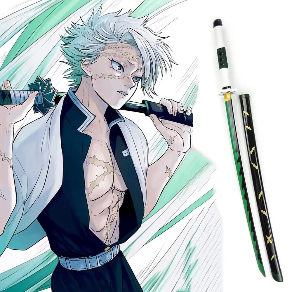 Buy LENG Anime Samurai 41inch Katana Demon Slayer Cosplay Tsugikuni ...