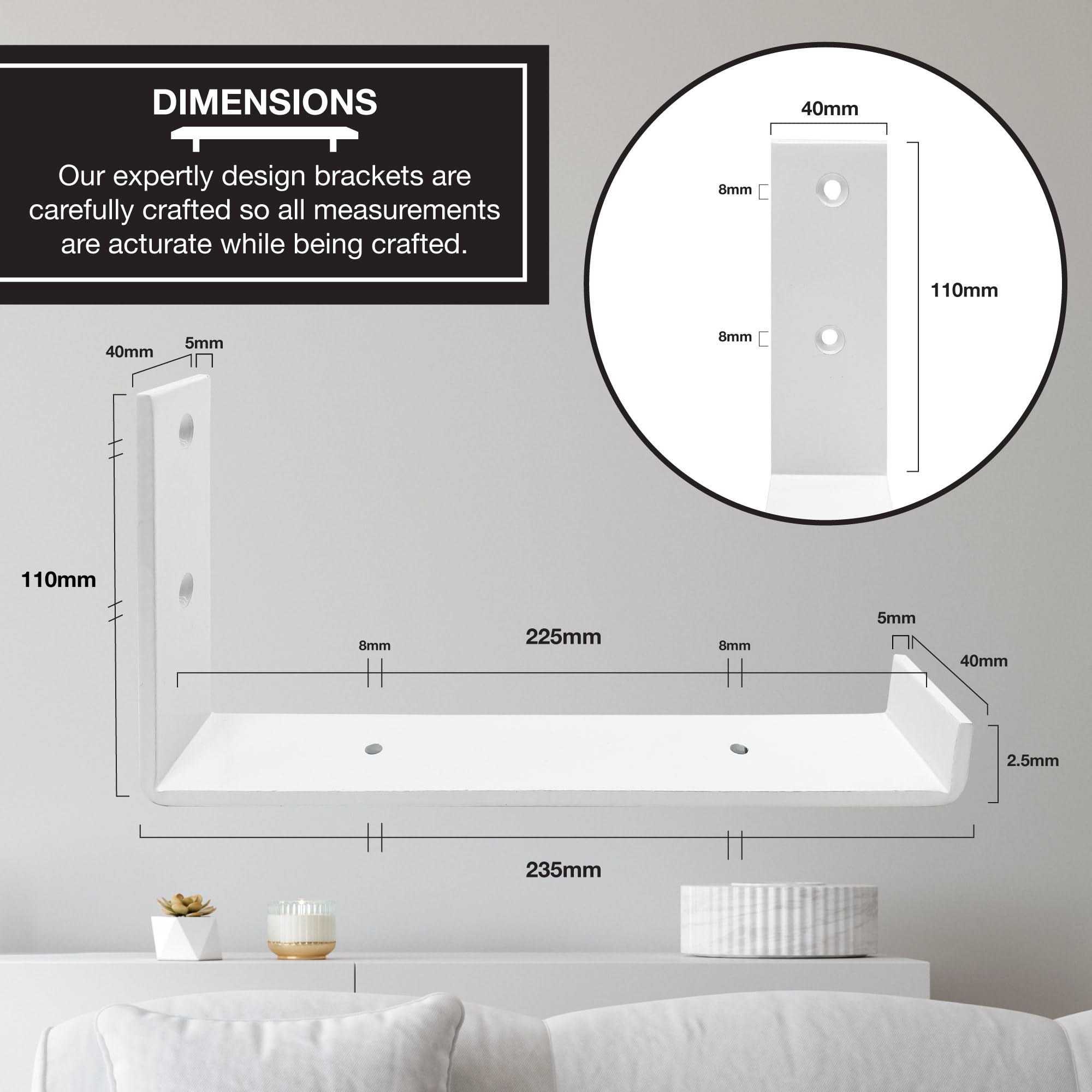 Top Notch Home and Living Heavy Duty Metal Shelf Brackets | Steel Up ...