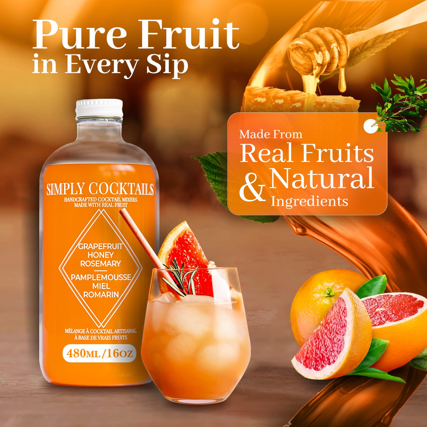 Snapklik.com : Simply Cocktails Grapefruit Honey Rosemary Cocktail ...