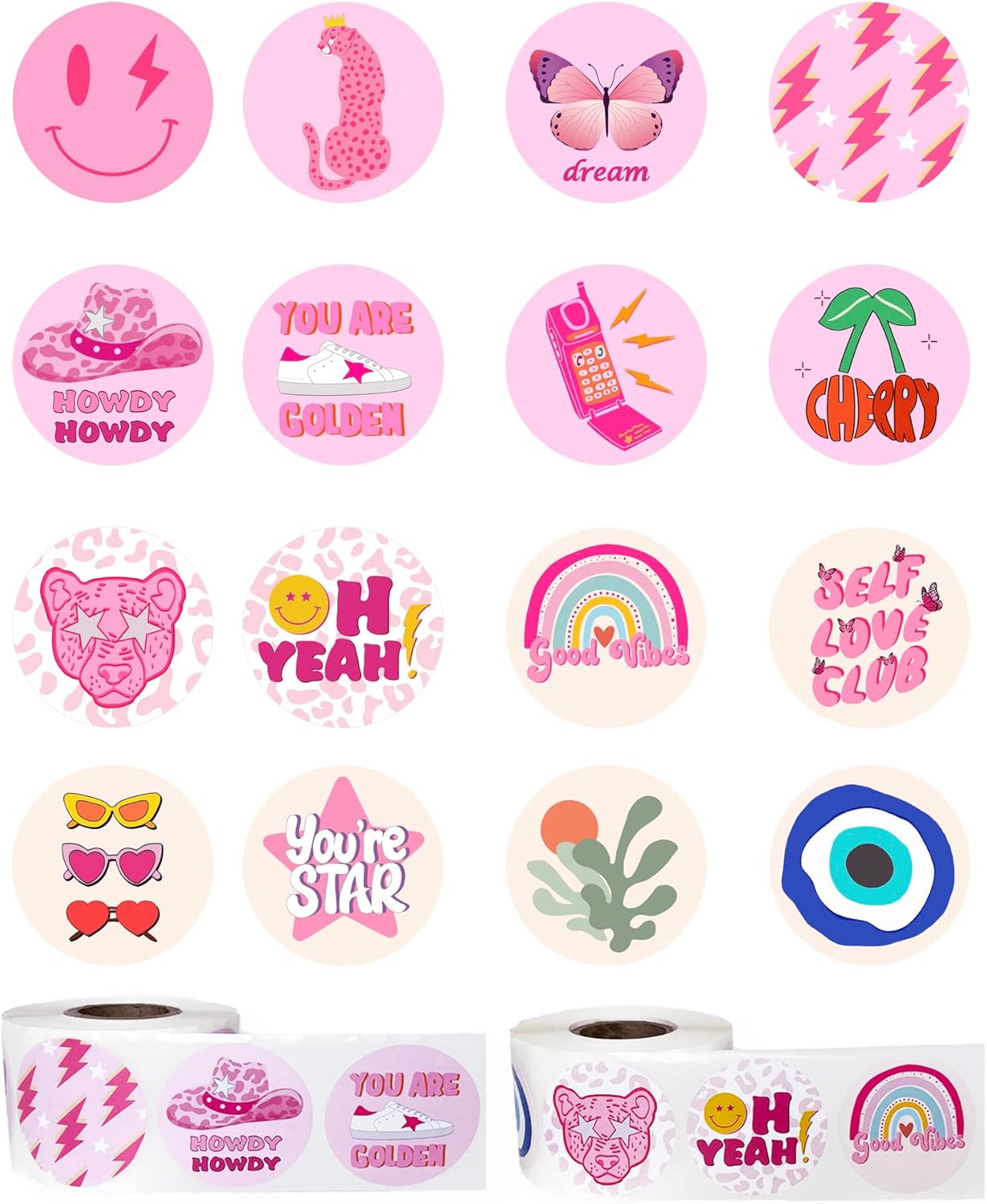 Amazon.com: 1000pcs Cute Pink Stickers Aesthetic,Danish Pastel Y2k ...