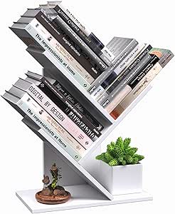 Amazon.com: R RUISHENG 3 Tier Small Tree Bookshelf Storage Organizer ...