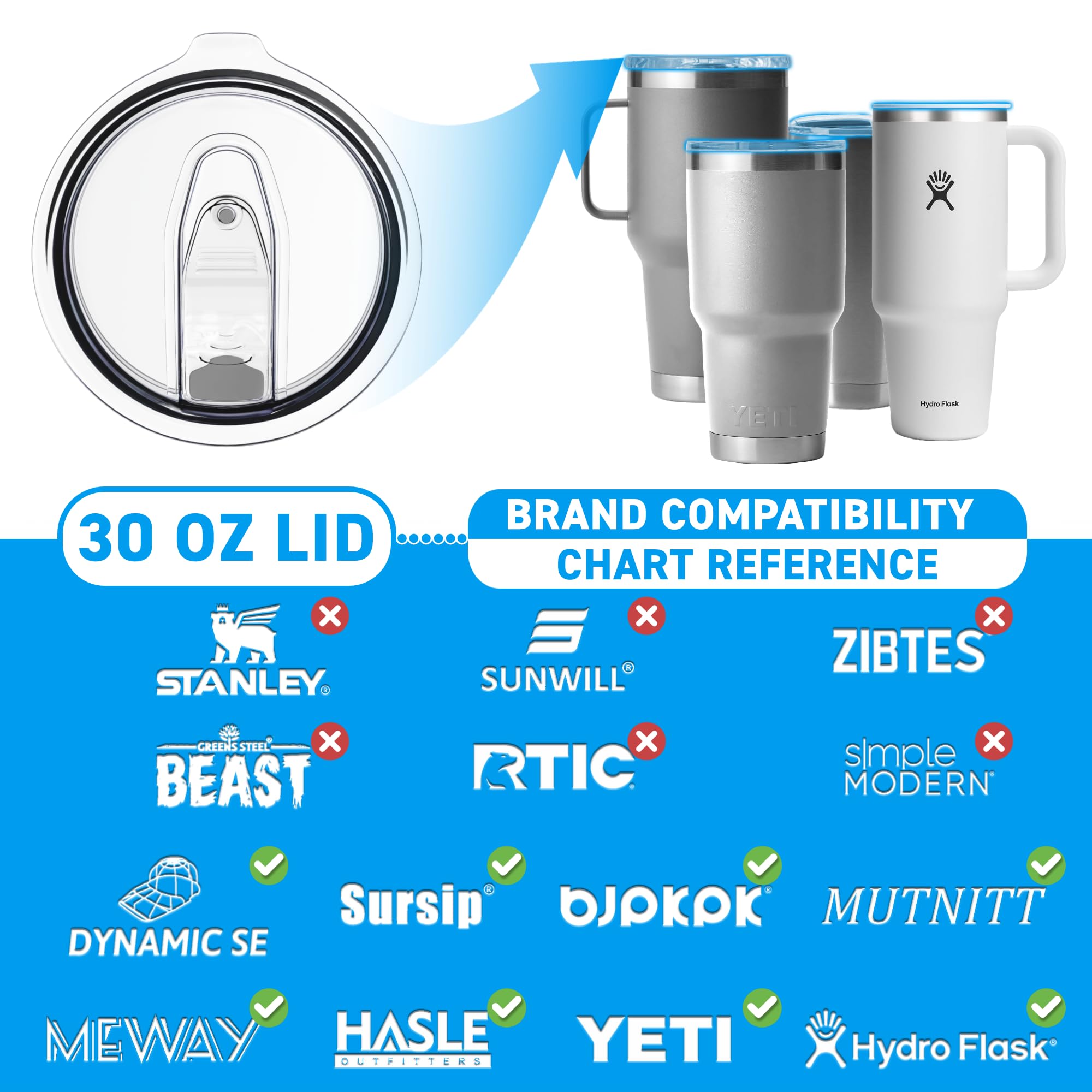 Snapklik.com : 30 OZ - 4 Replacement Lids For Yeti Tumblers Like Yeti ...
