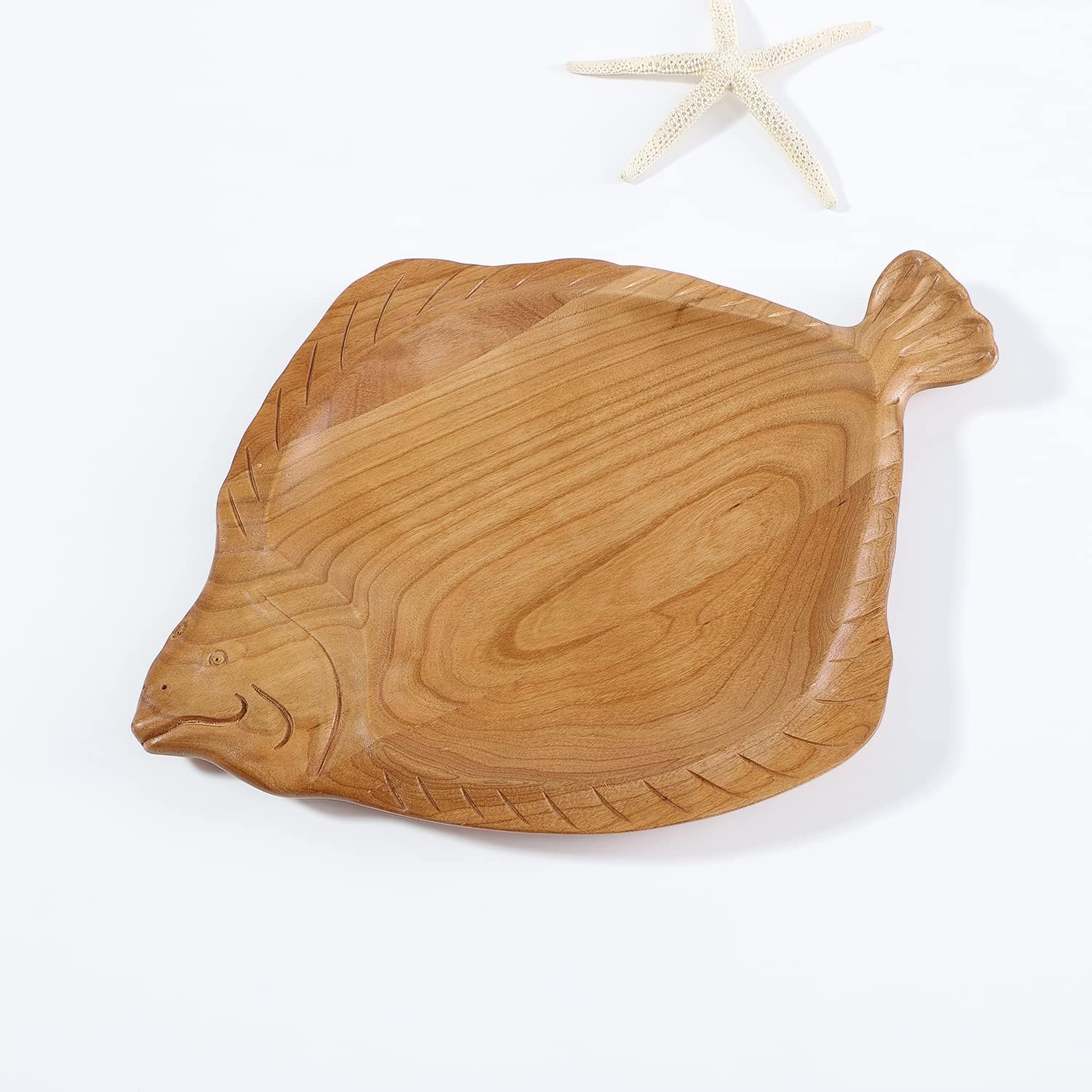 Amazon.com: Creative Co-Op Coastal Carved Wood Fish Shaped Dish ...