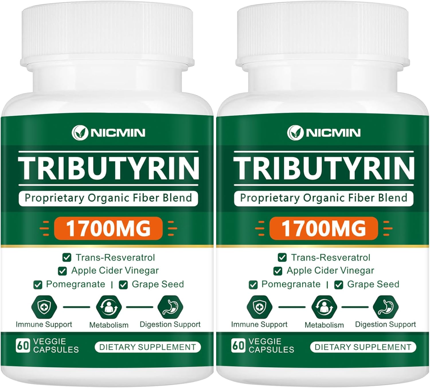 Amazon.com: NICMIN Tributyrin Supplement - Premium Butyrate Gut Health ...