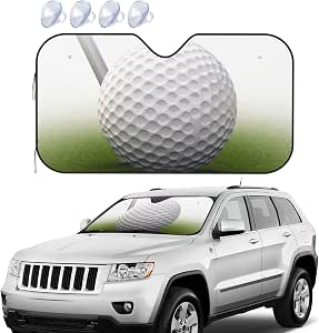 Amazon.com: DJUETRUI Windshield Sun Shade Golf Ball Car Windshield ...