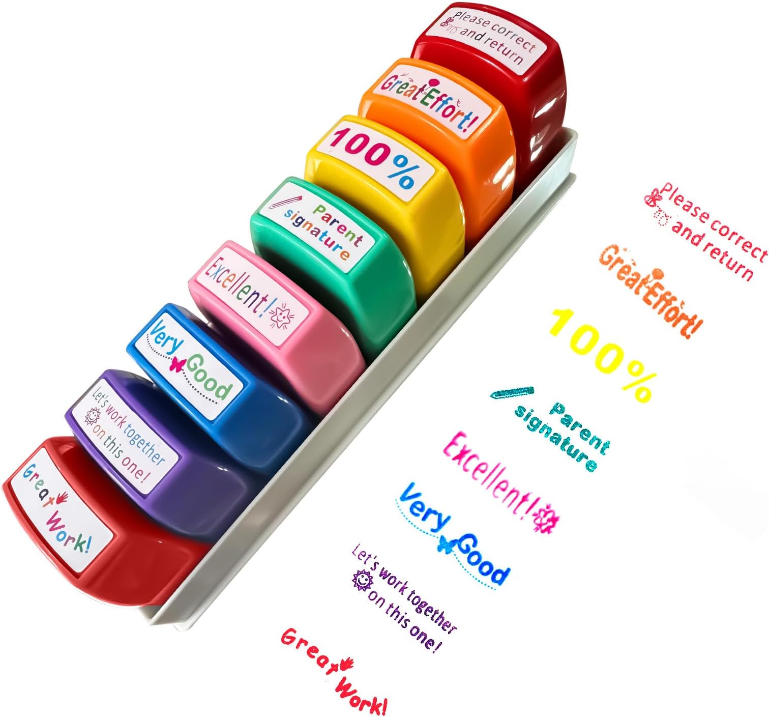 Amazon.com : Wellsum Teacher Stamps for Grading Classroom, Parent ...