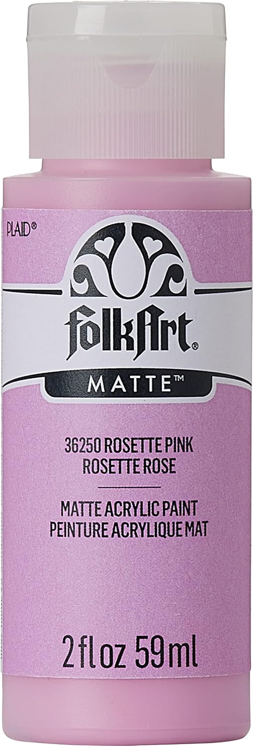 Amazon.com: FolkArt Acrylic Craft Paint, Rosette Pink 2 fl oz Premium ...
