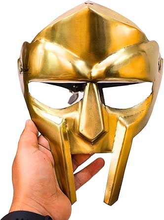 Amazon.com: Asian Arts Global MF Doom Gladiator Metal Mask | Golden ...