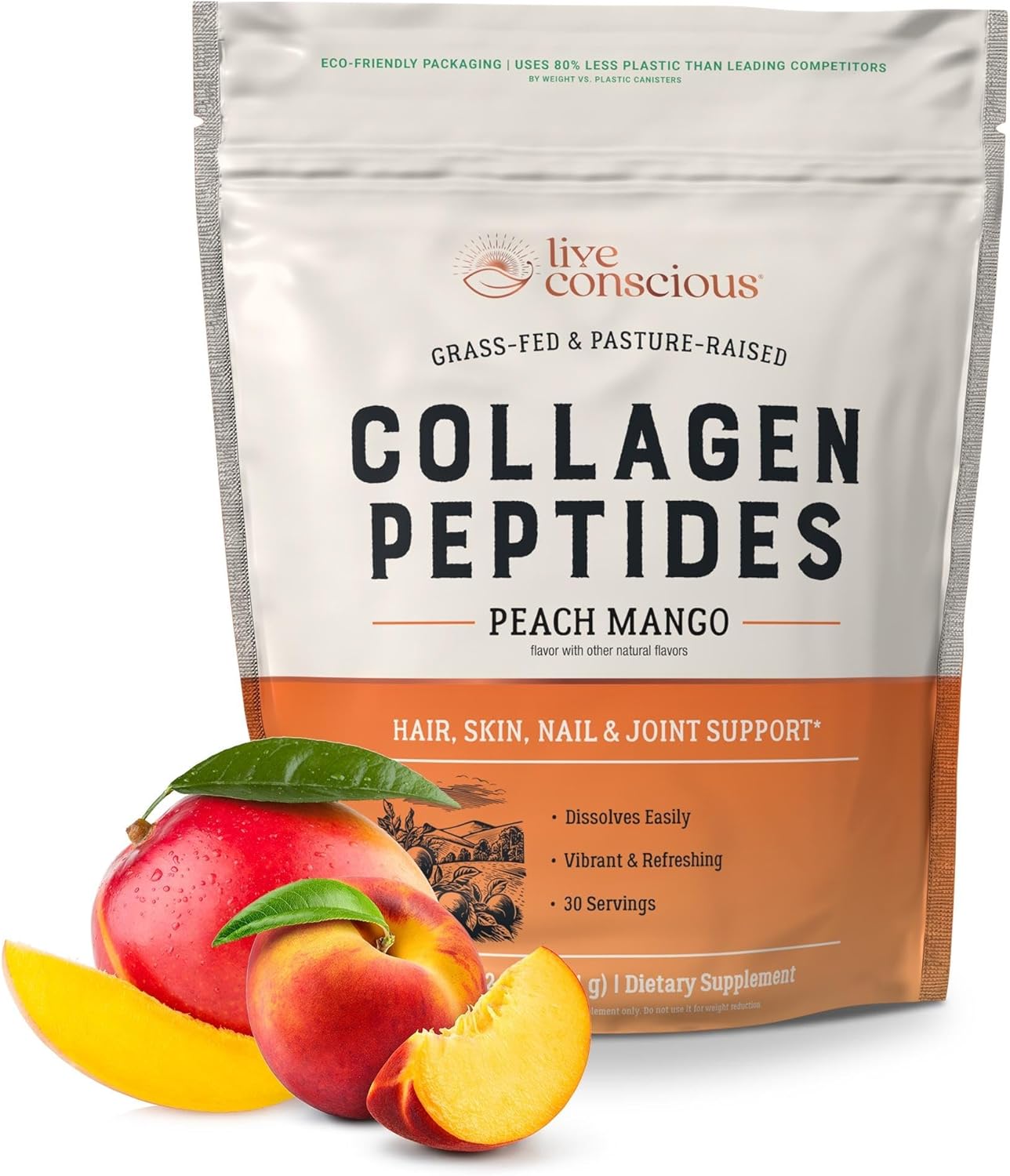 Amazon.com: Live Conscious Collagen Peptides Powder - Peach Mango ...