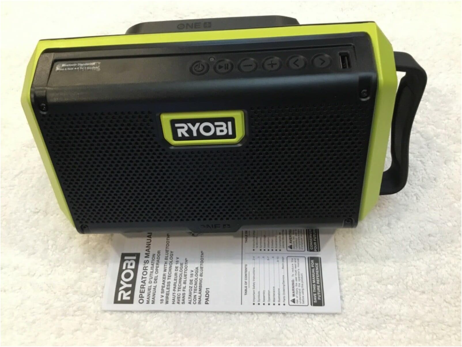 Amazon.com: Ryobi One+ Ryobi PAD02B ONE+ 18V Cordless Compact Bluetooth ...