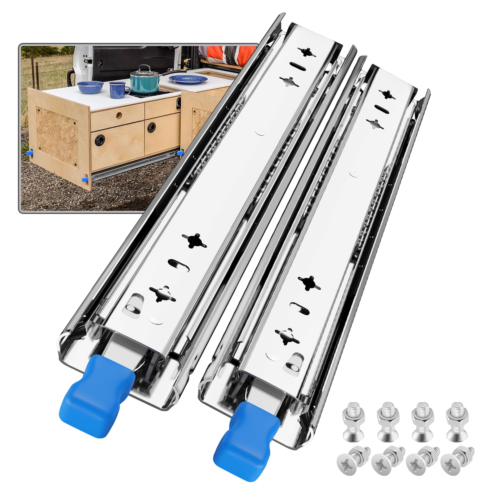 SHUHANG 1 Pair 250 lb Load Capacity Heavy Duty Locking Drawer Slides 12 ...