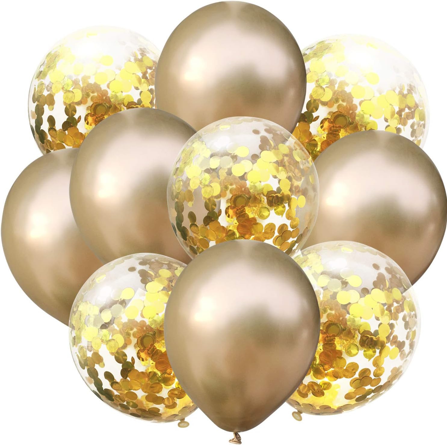Party Propz Golden Confetti Balloons and Golden Chrome Balloons For ...