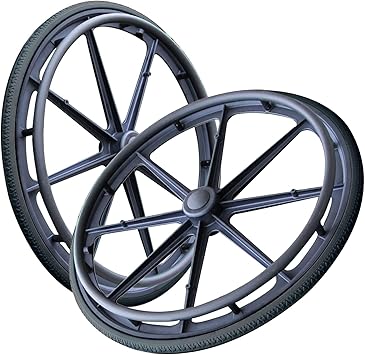 Wheelchair Wheels Assembly (Pair), 24 Inch Rear Wheel 24x1 3/8 Black ...