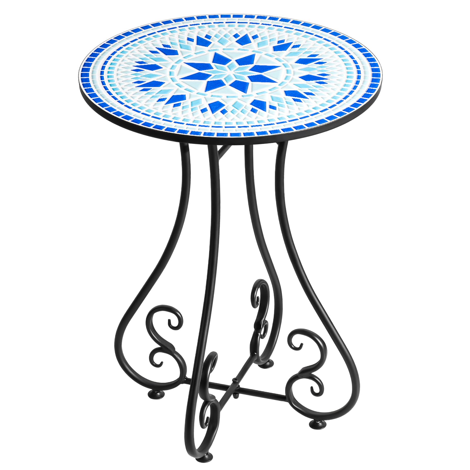 Amazon.com: The Home Cult 16" Round Side Table, Metal Scrollwork Accent ...