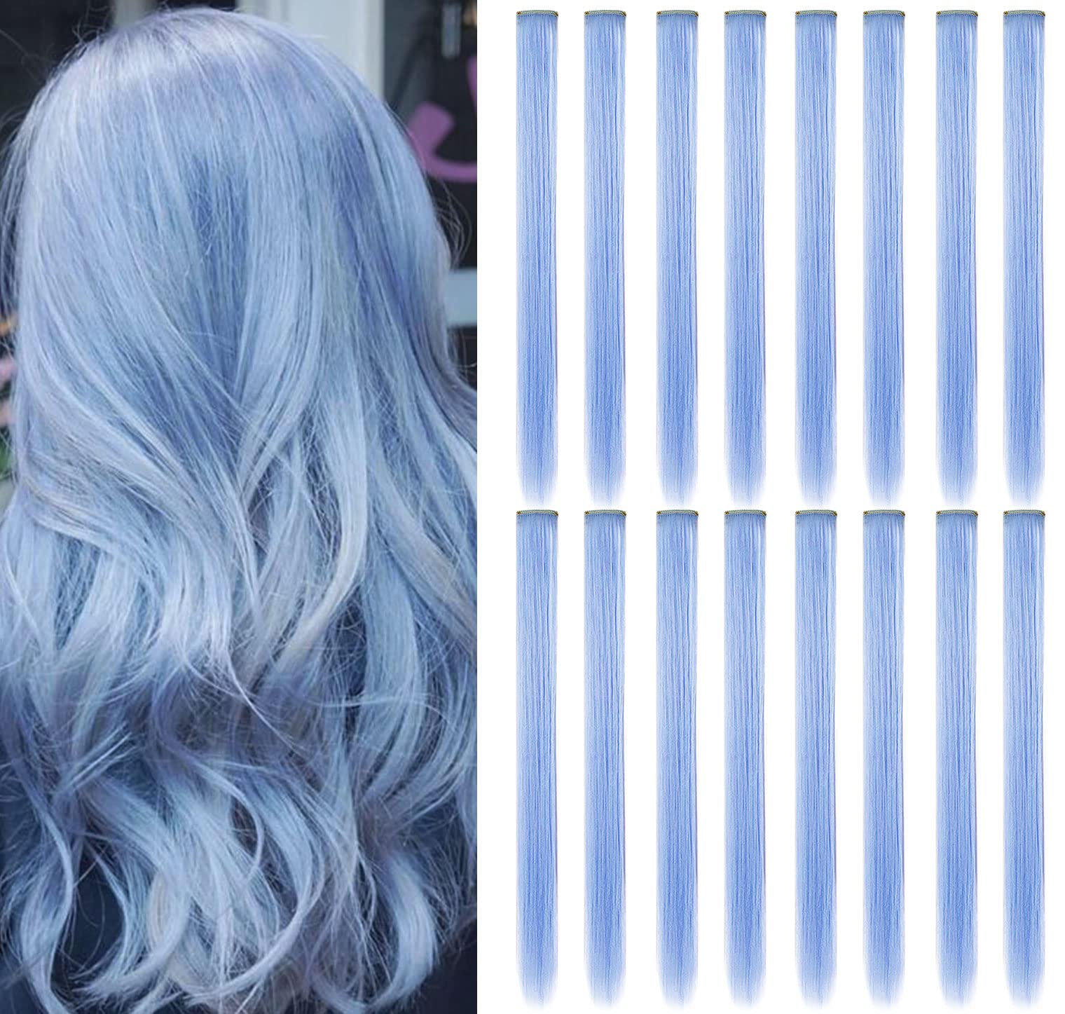 Amazon.com : ZHAOWWEI 12PCS Princess Hair Extensions Multi-Colors Party ...