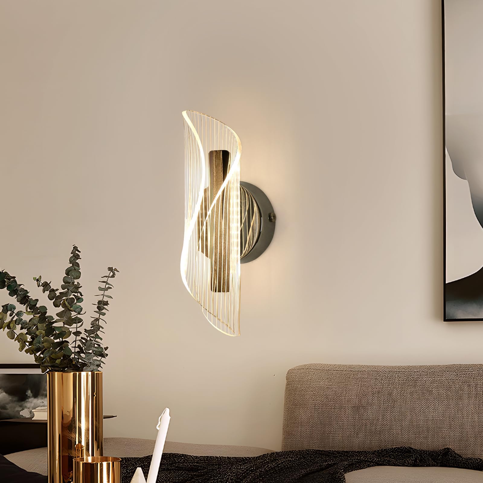 Comely Indoor Wall Light, 12 W Modern Creative Curved Design Wall Light ...