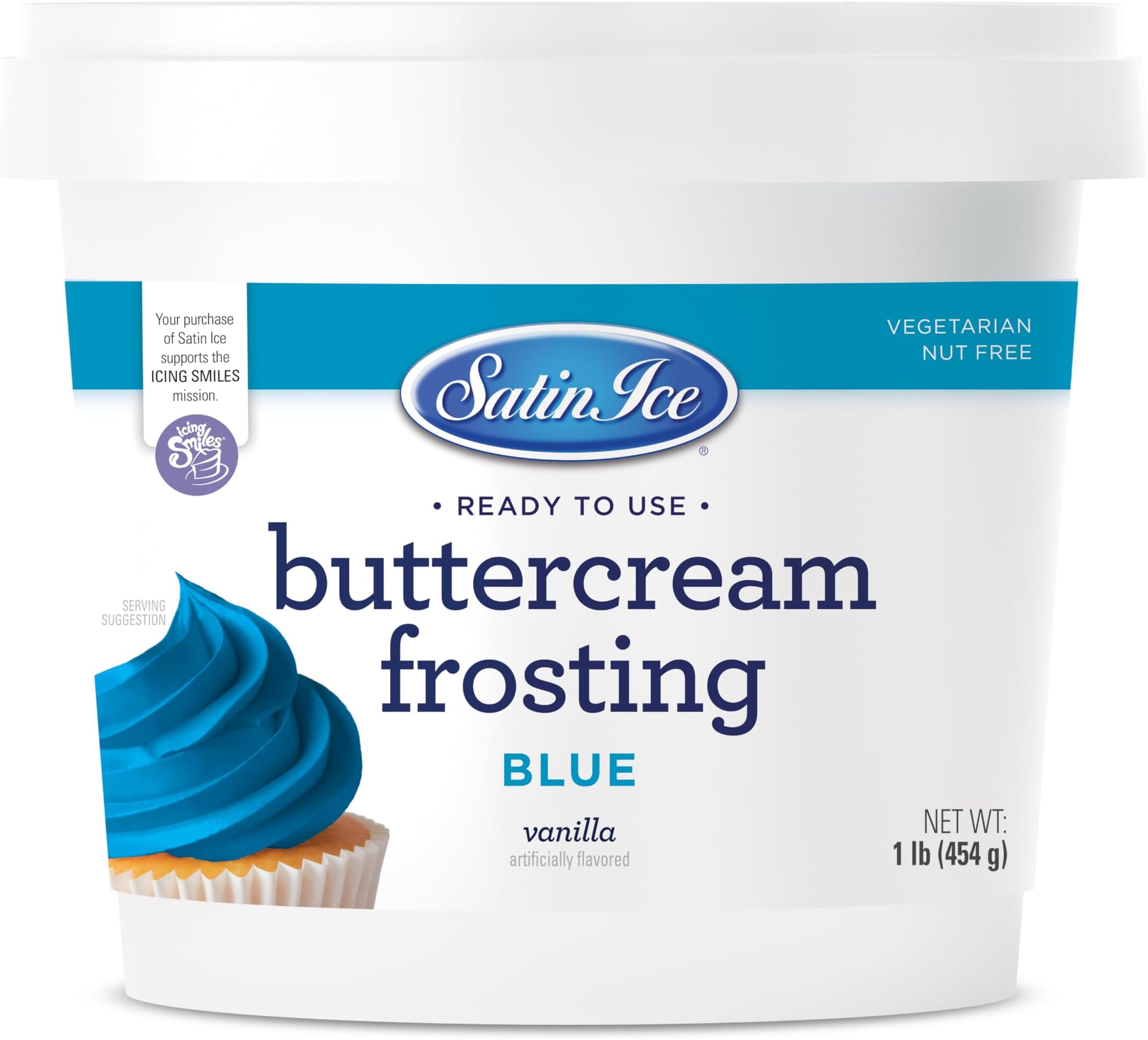 Amazon.com : Satin Ice Blue Buttercream Frosting - 1lb - Pail : Grocery ...