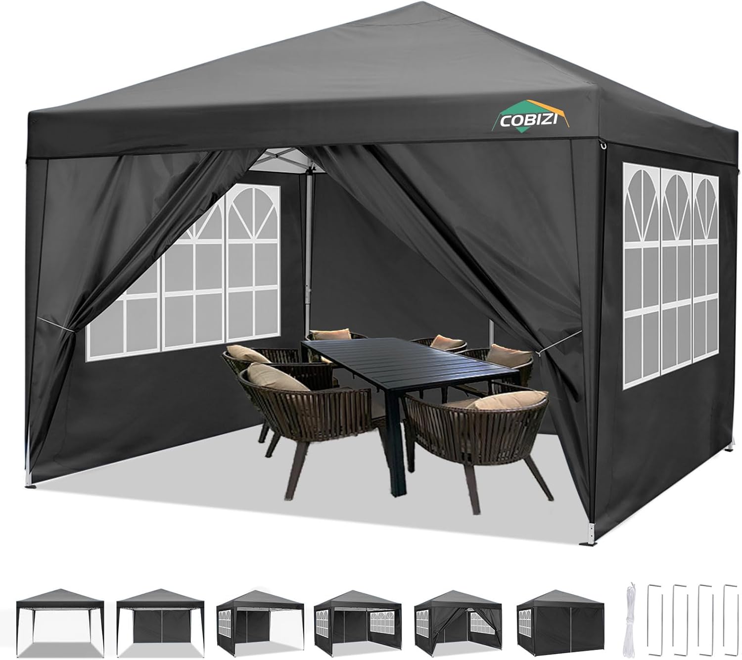 Amazon.com : COBIZI Canopy 10x10 Pop up Tent 10'x10' Ez Up Canopy Tent ...